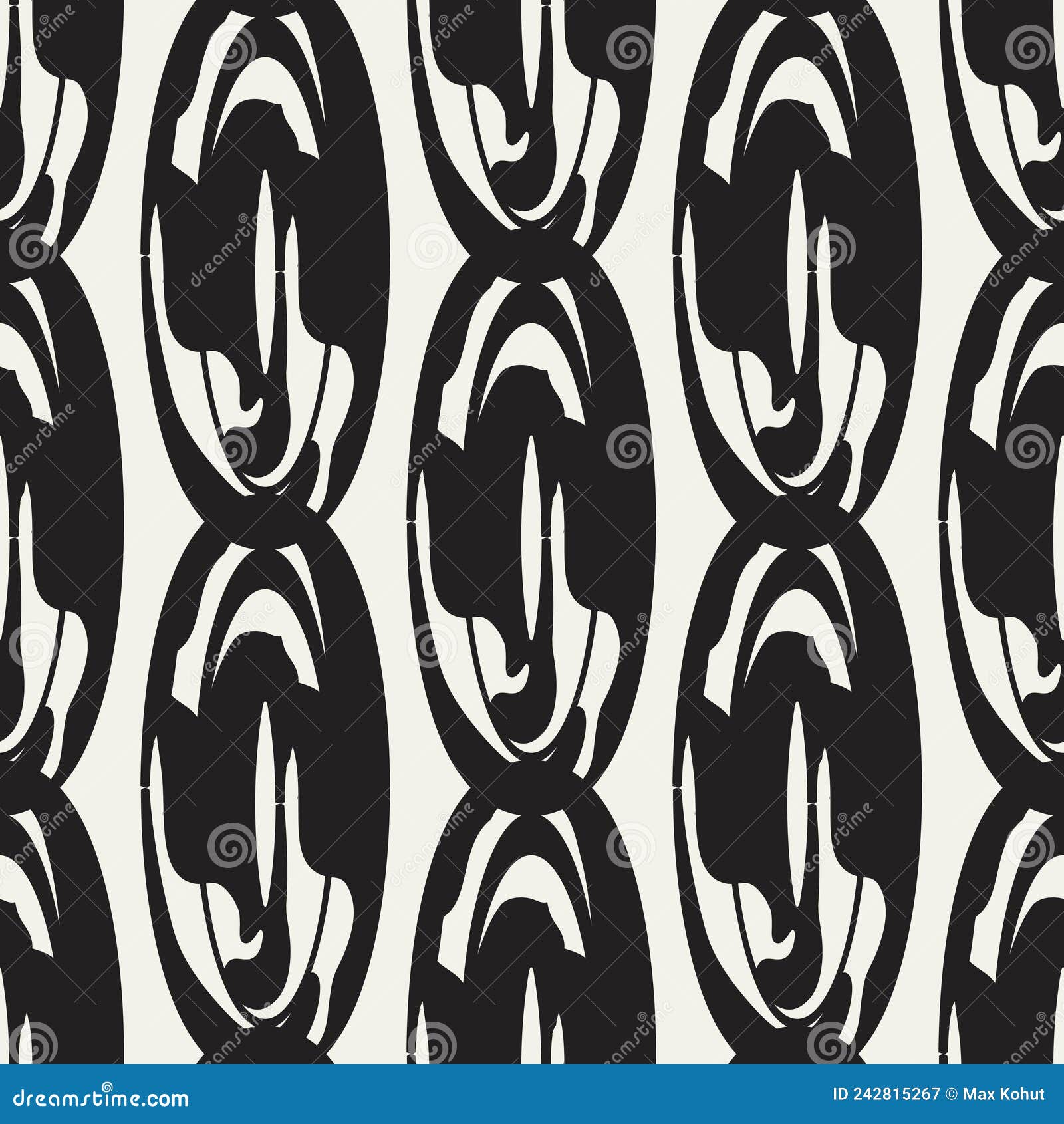 Vector Seamless Pattern with a Grid of Interlocking Smooth Ovals for ...