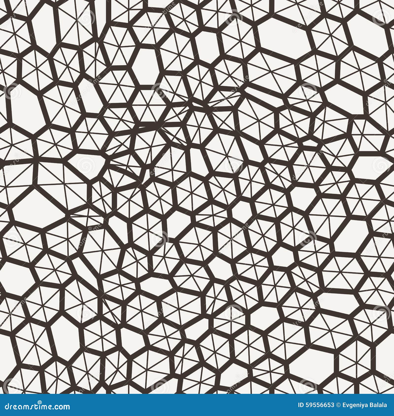 Vector Seamless Pattern in a Grid of Polygons with Stock Vector ...