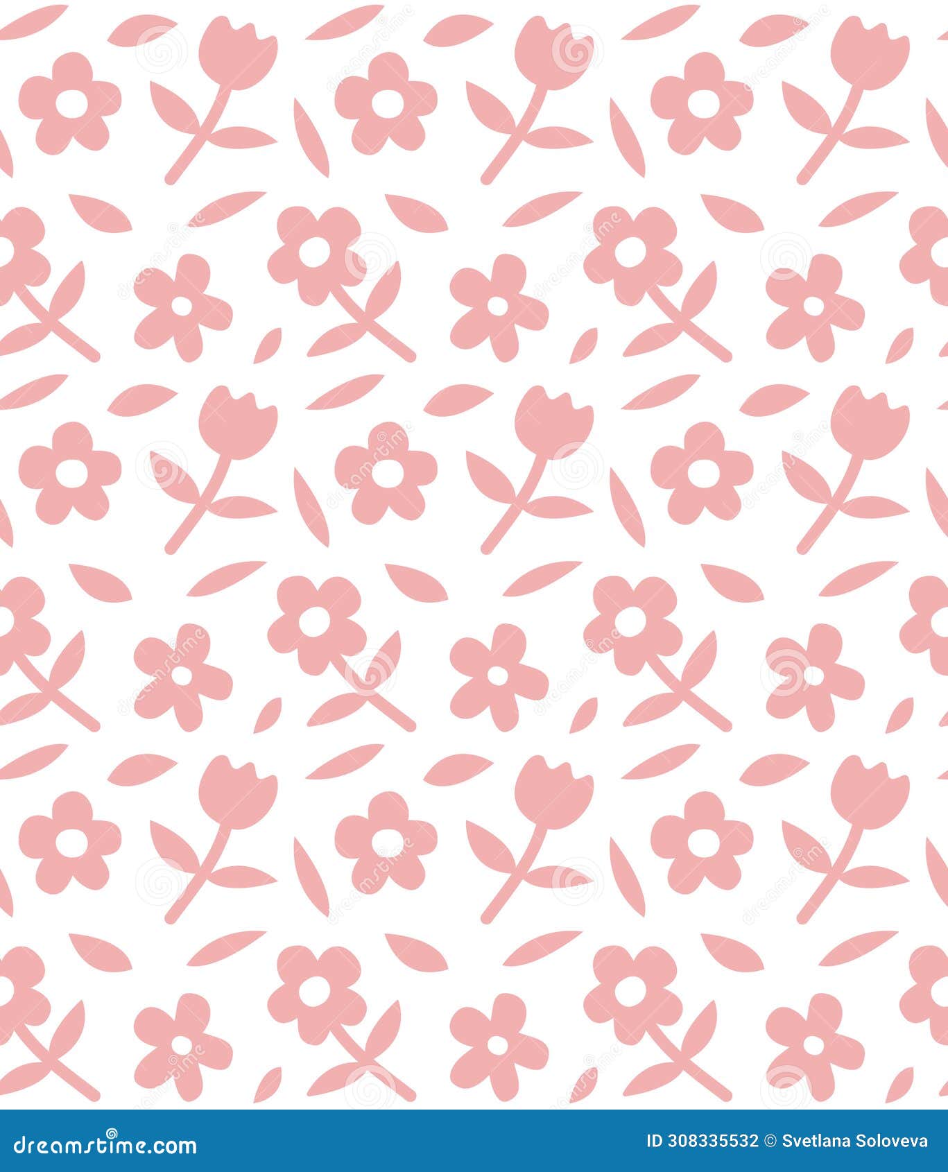 Vector Seamless Pattern of Groovy Abstract Flowers Stock Illustration ...