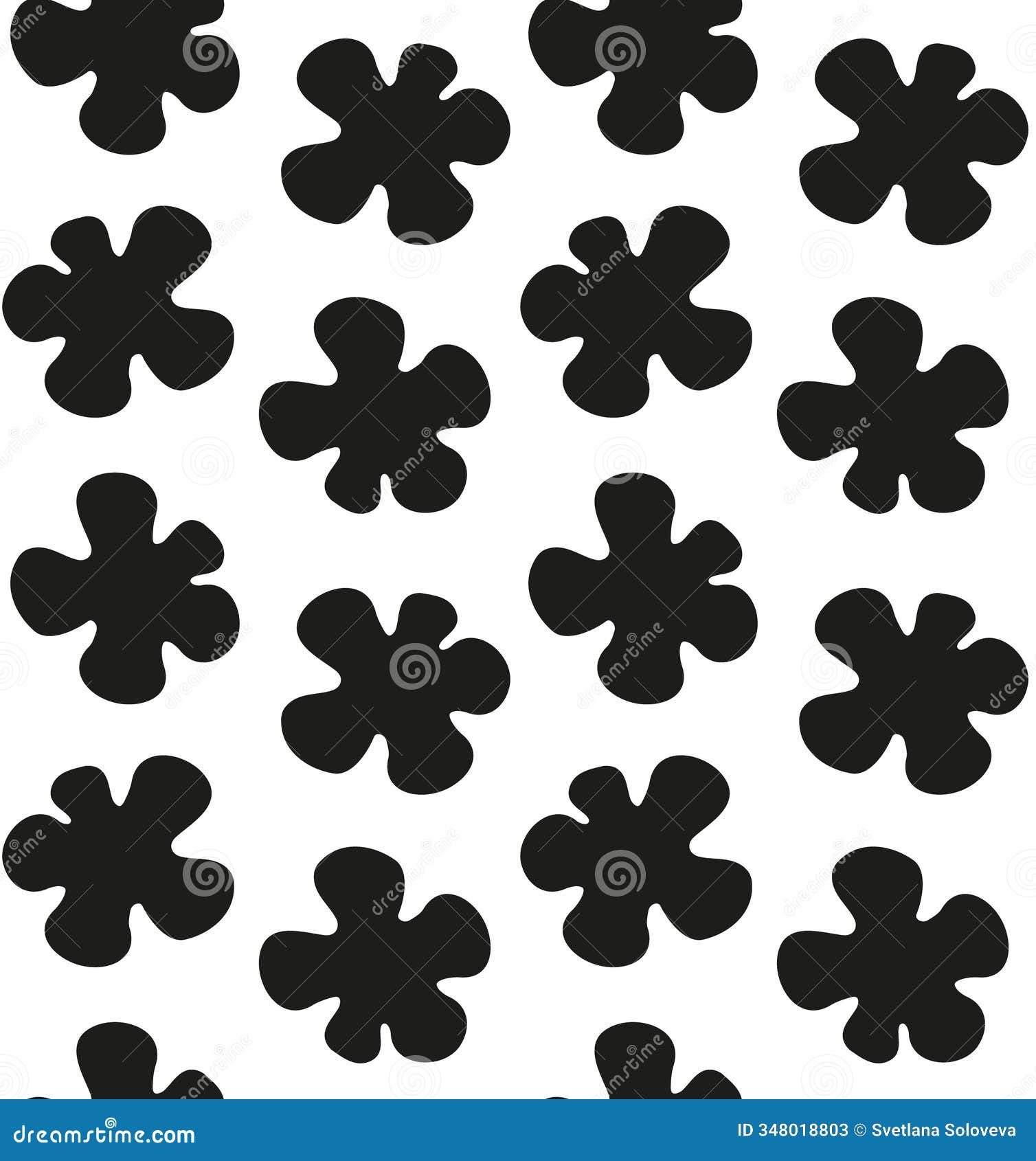 Vector Seamless Pattern of Groovy Outline Flower Stock Illustration ...