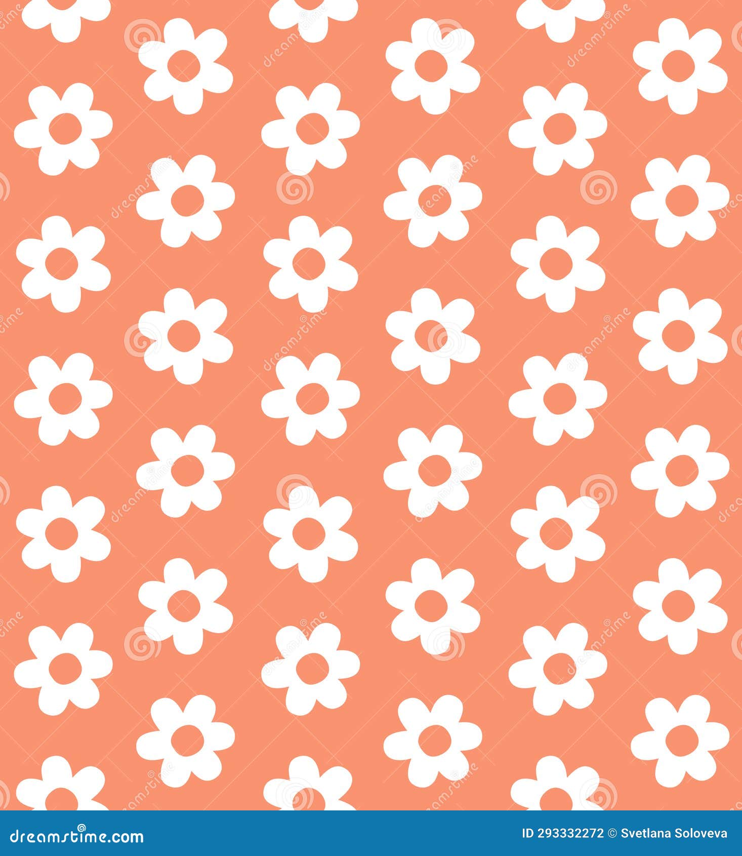 Vector Seamless Pattern of Groovy Retro Flower Stock Vector ...