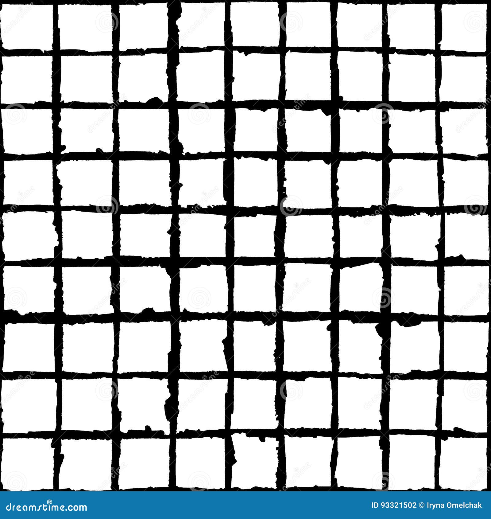 Vector Seamless Pattern. Grunge Cells Texture Isolated on a Whit Stock ...