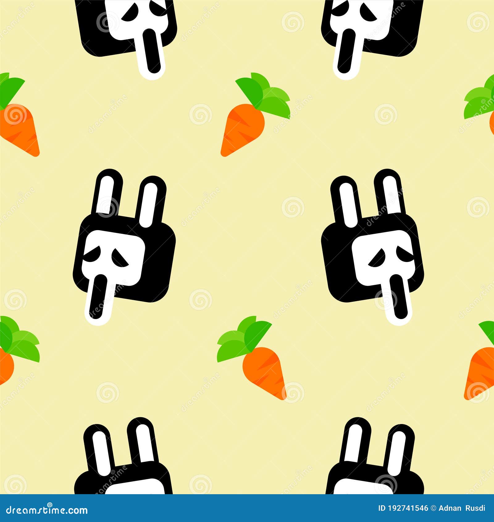 Vector Seamless Pattern for Halloween with Funny Ghosts, Mask with ...