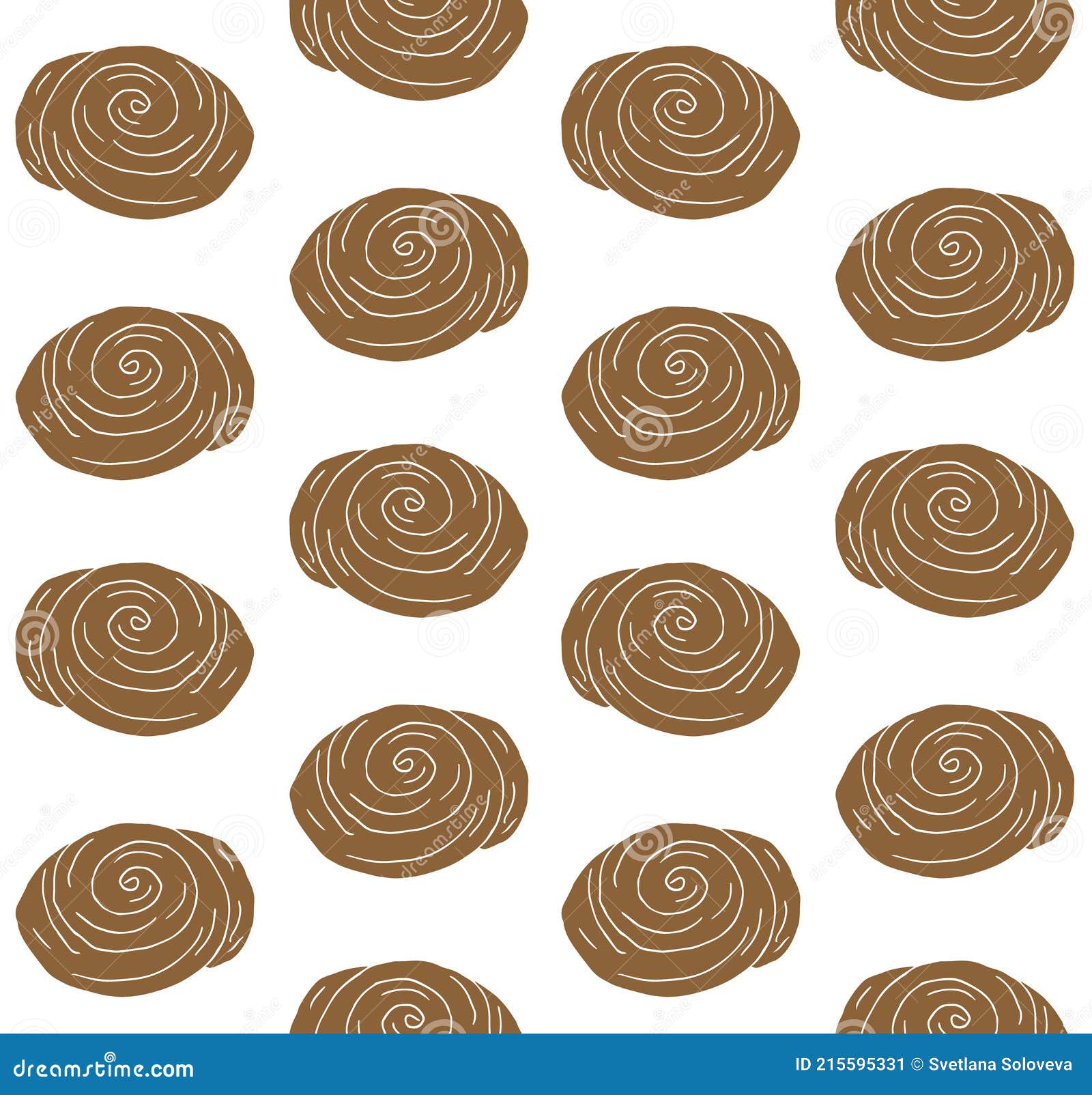 Vector Seamless Pattern of Hand Draw Cinnamon Roll Stock Vector ...