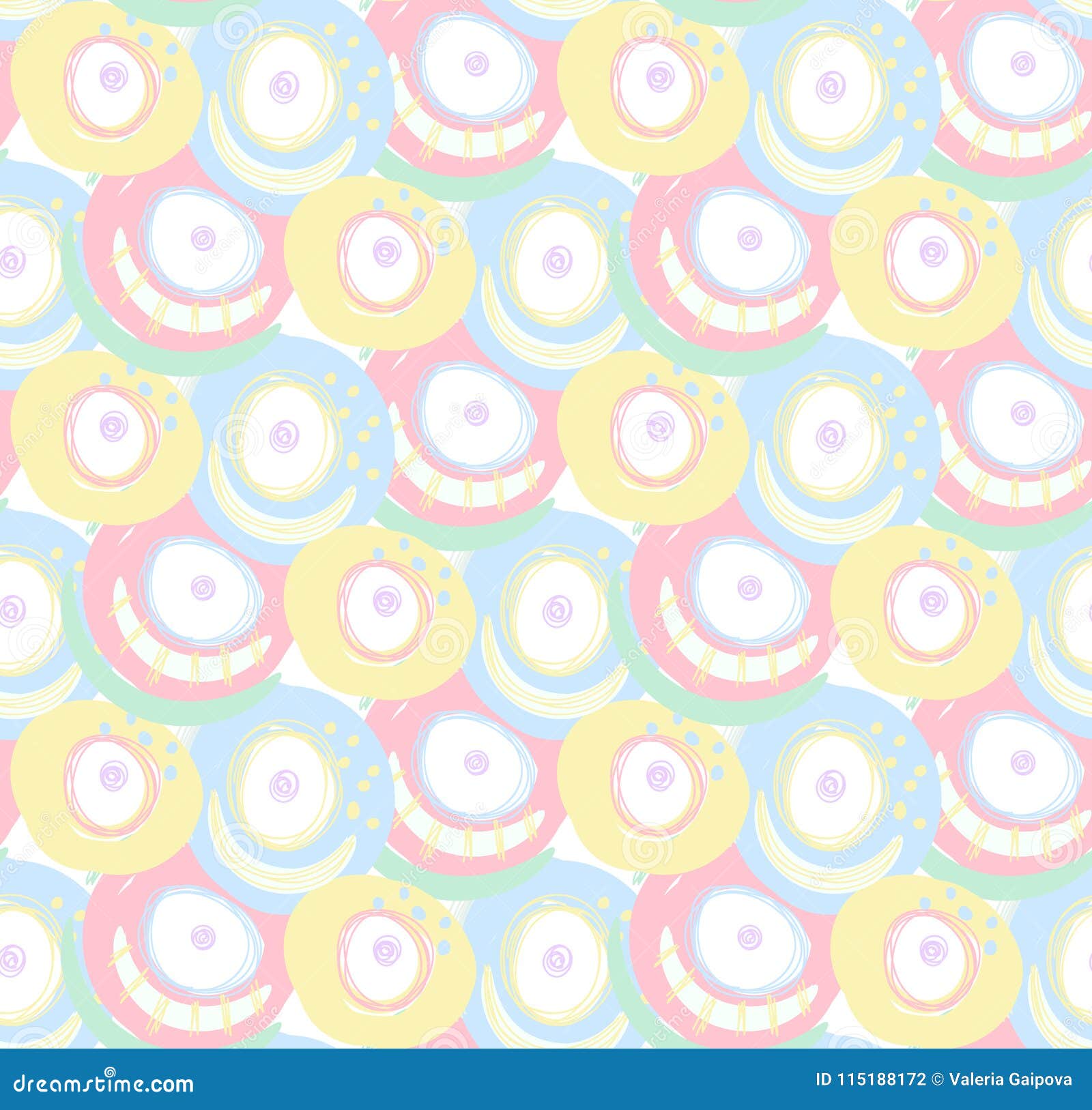 Vector Seamless Pattern with Hand Drawn Abstract Shapes, Scribbles ... Vector Seamless Pattern with Hand Drawn Abstract Shapes, Scribbles ...
