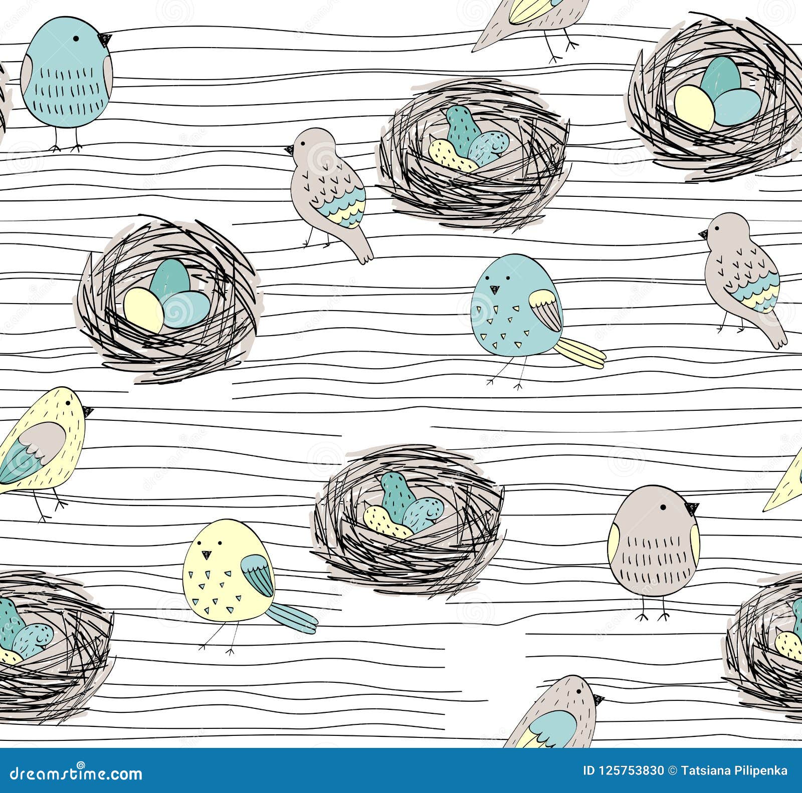 Vector Bird nest stock vector. Illustration of texture - 125753830