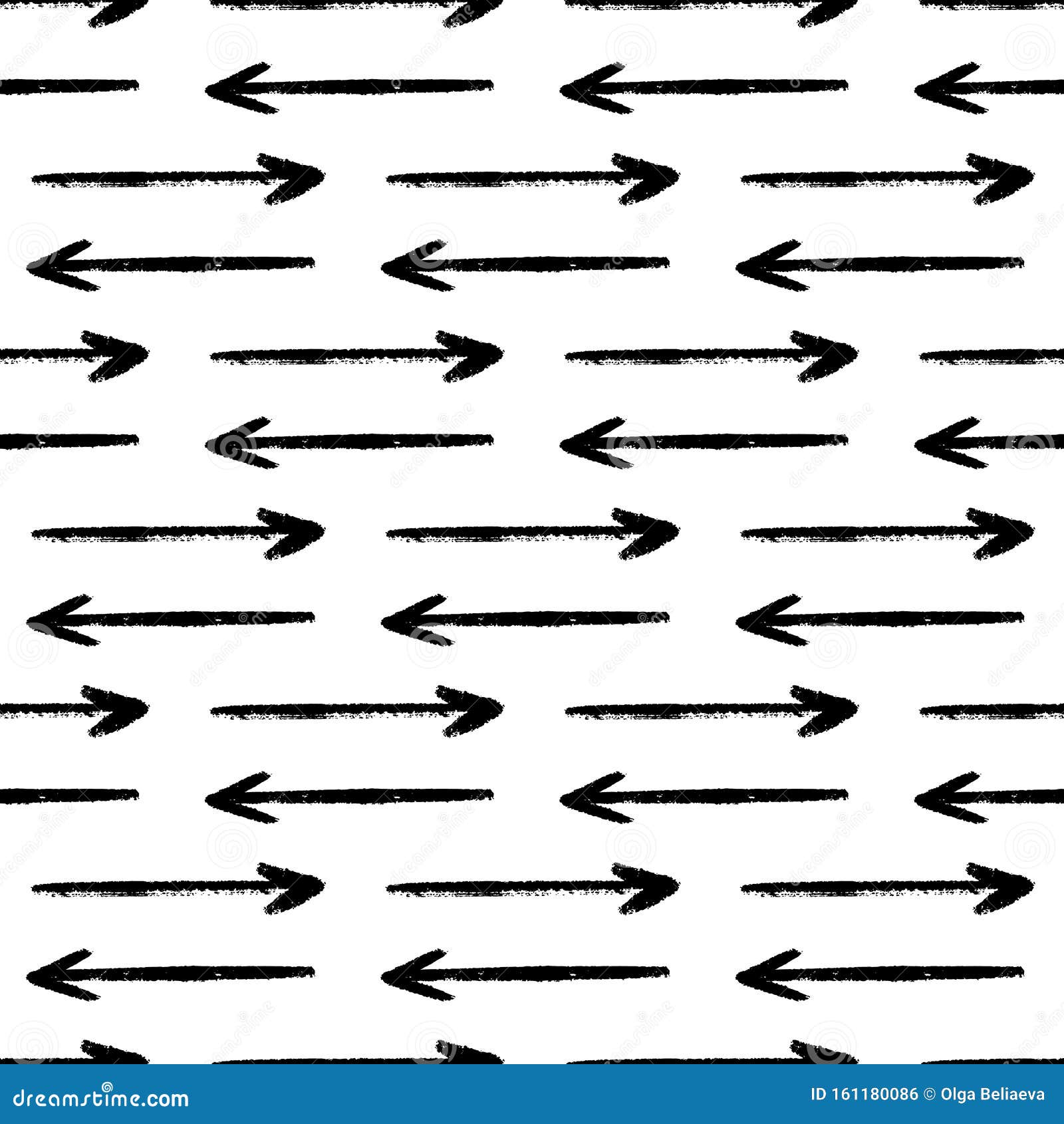 Vector Seamless Pattern with Hand Drawn Black Arrows. Stock Vector ...