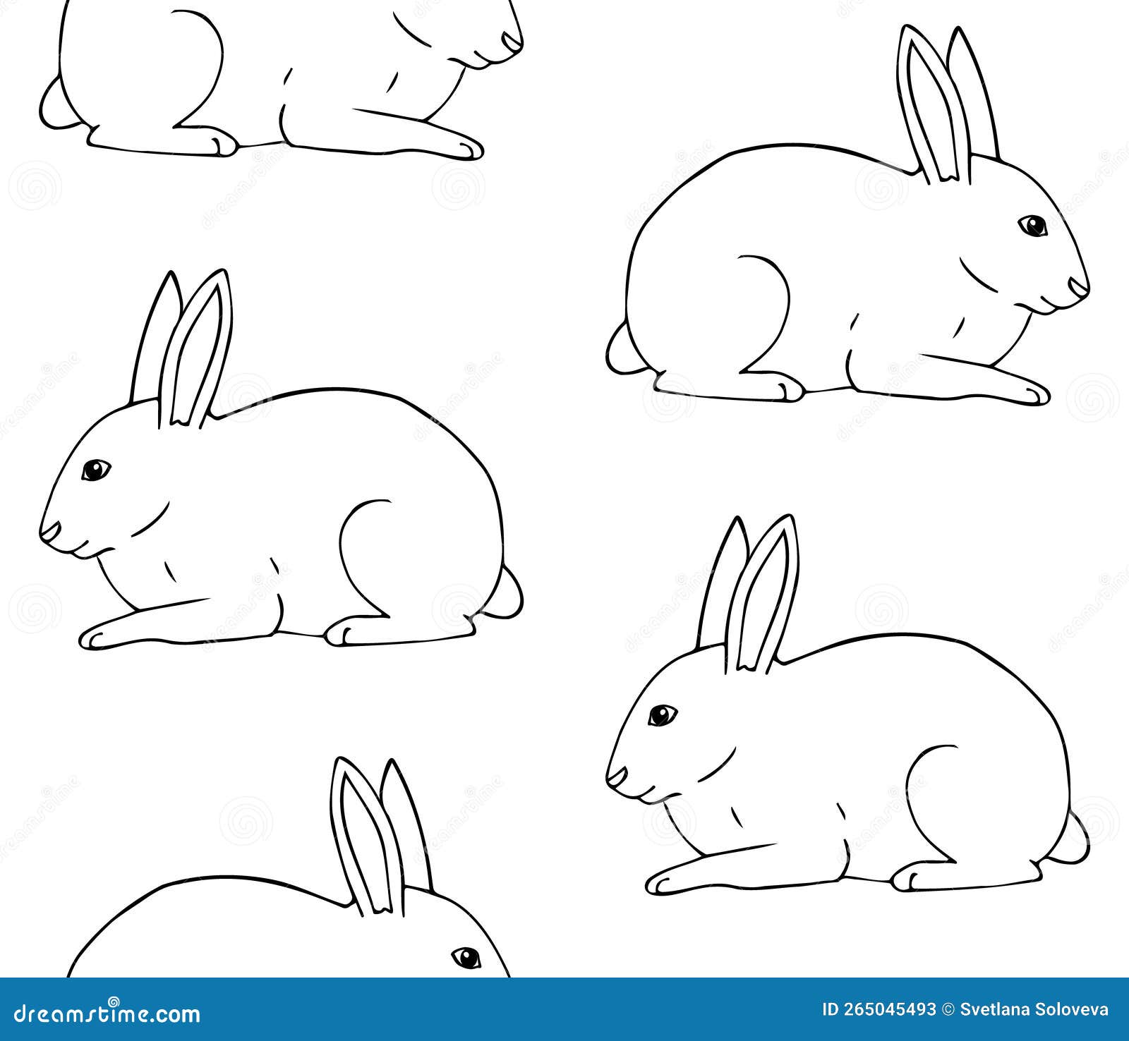 Sketch Of Bunny Holding A Blank Sheet Of Paper. Hand Drawn Outline ...