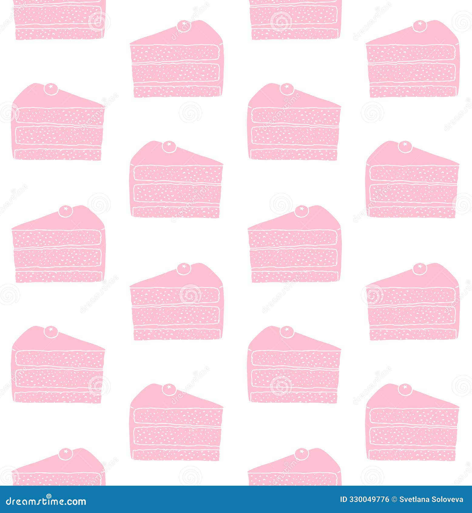 Vector Seamless Pattern of Hand Drawn Cake Piece Stock Vector ...