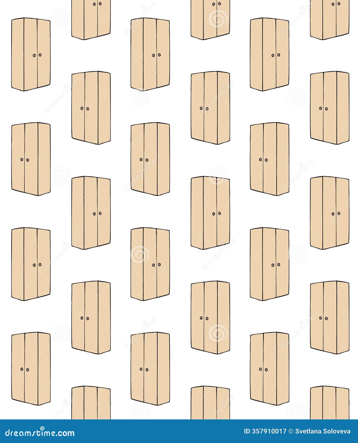 Vector Seamless Pattern of Hand Drawn Closet Stock Illustration ...