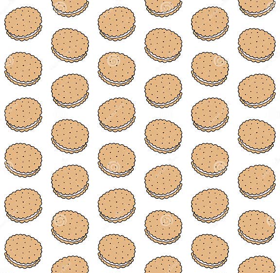 Vector Seamless Pattern of Hand Drawn Cookie Stock Illustration - Illustration of graphic ...