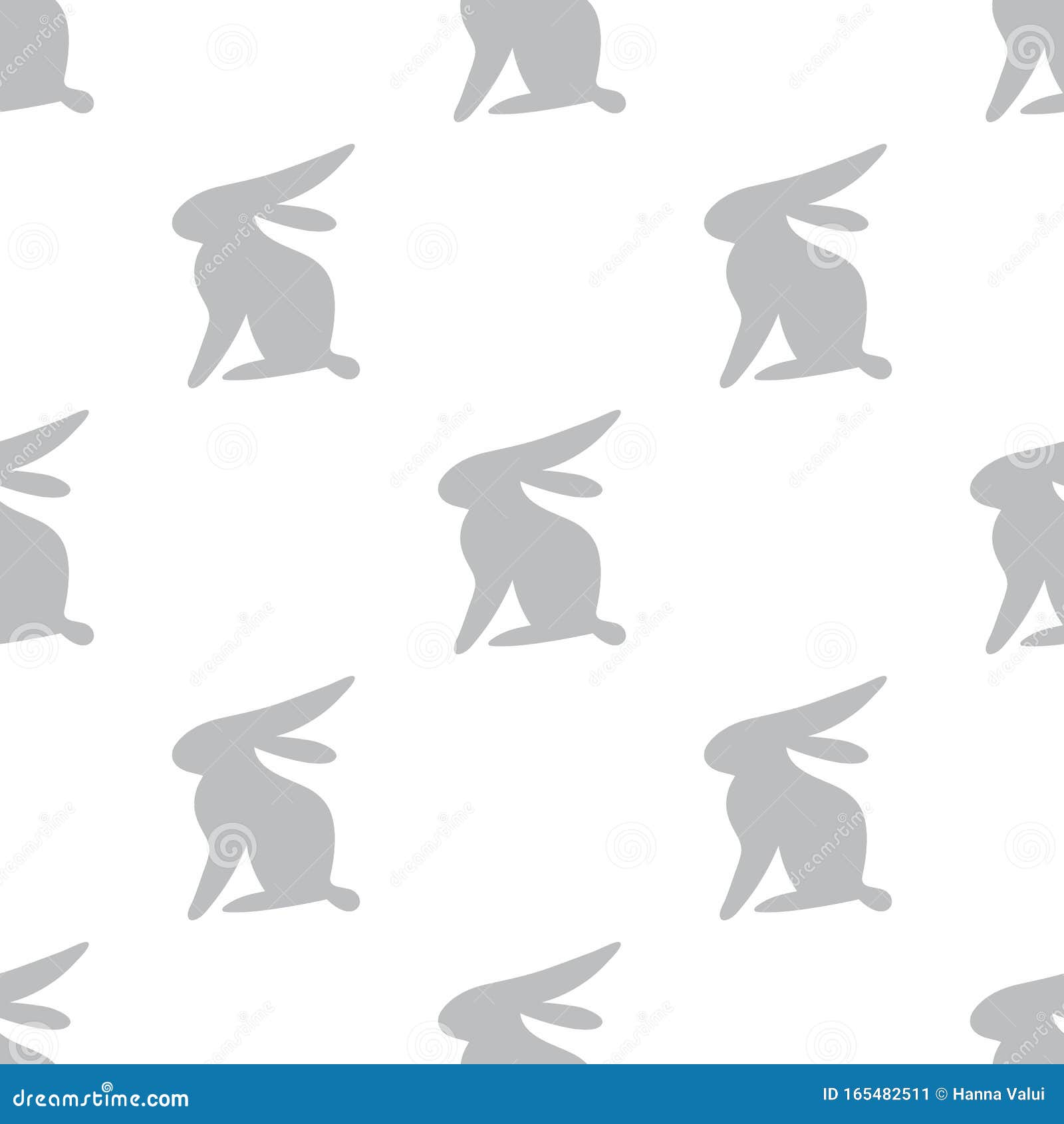 Vector Seamless Pattern of Hand Drawn Doodle Sketch Gray Rabbit ...