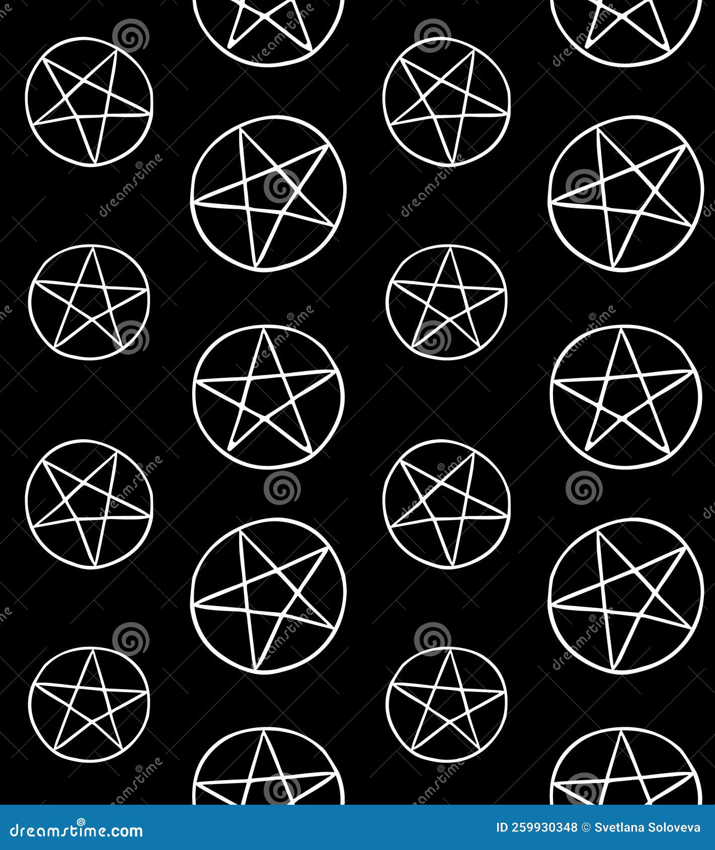 Vector Seamless Pattern of Pentagram Stock Vector - Illustration of ...