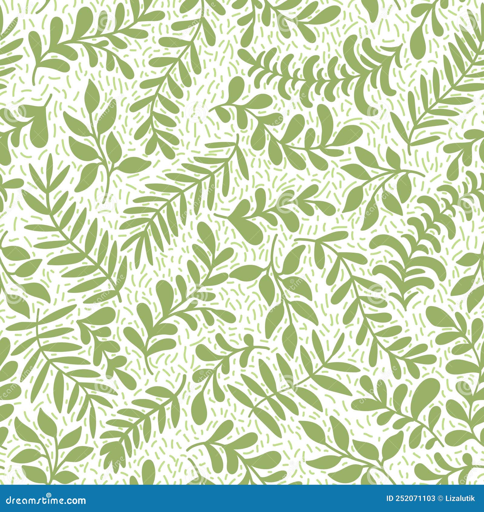Hand Drawn Vector Seamless Pattern with Leaves Stock Vector ...