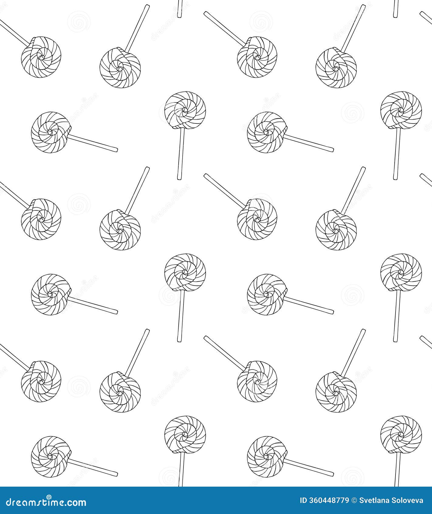 Vector Seamless Pattern of Hand Drawn Lollipop Stock Image - Image of fashion, drawing: 360448779