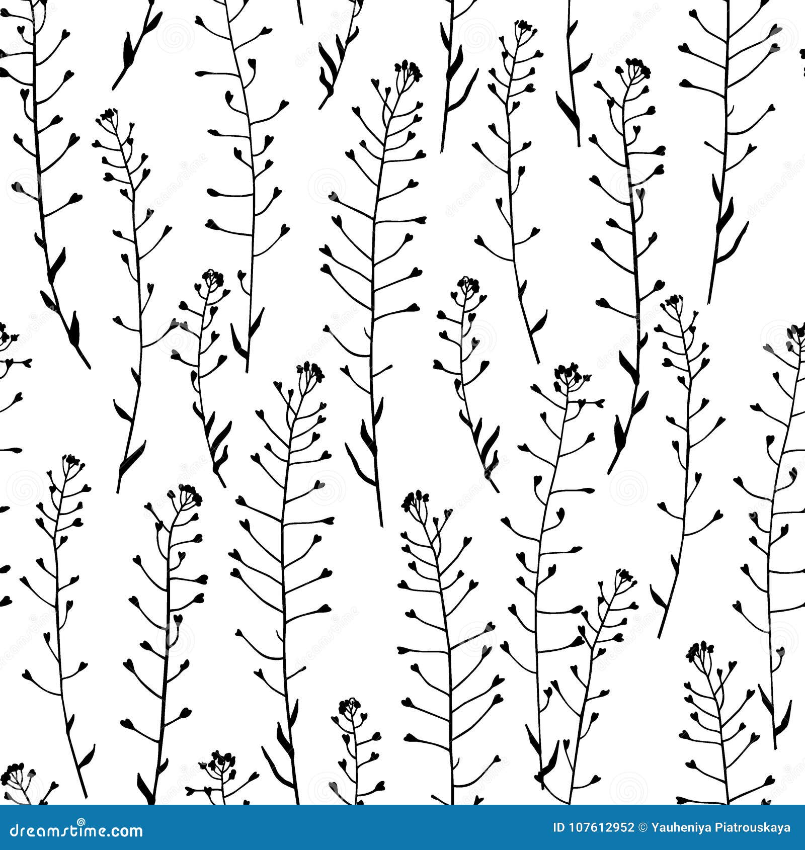 Hand drawn grass pattern stock vector. Illustration of isolated - 107612952