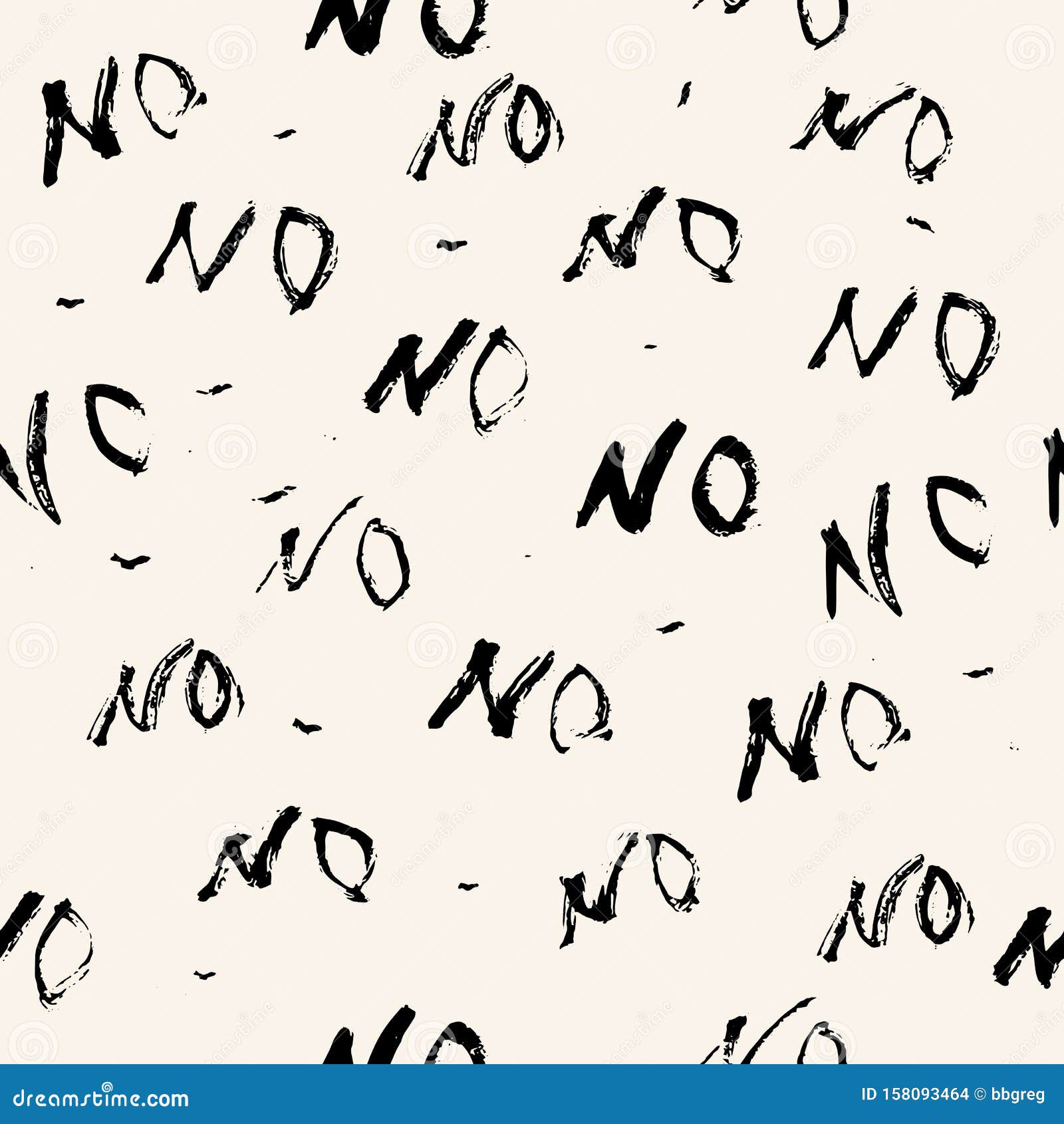 Vector Seamless Pattern With Hand Drawn No Words. Typography Lettering ...