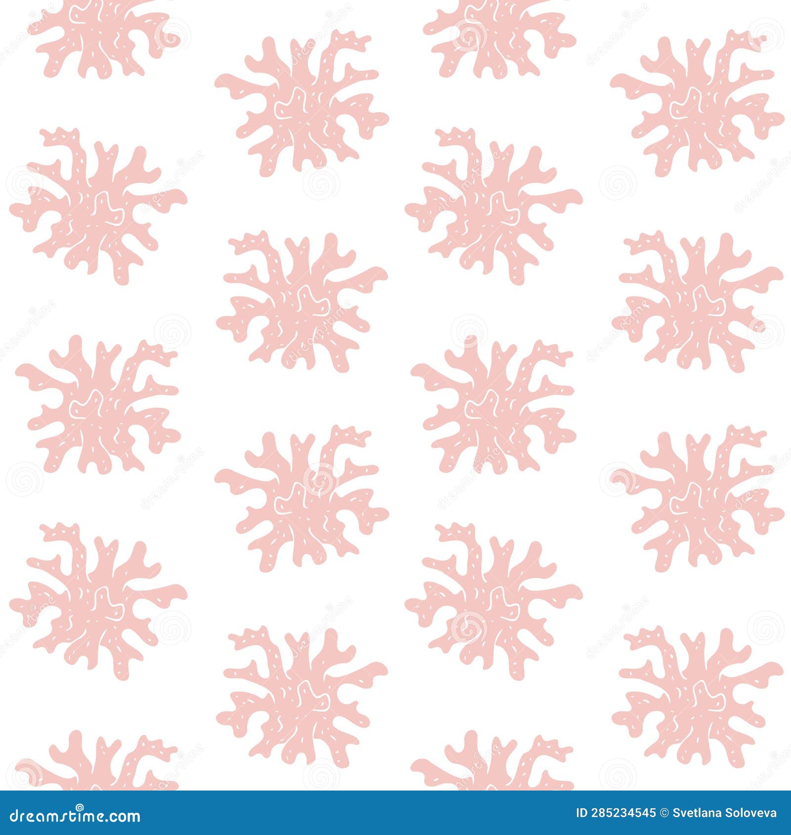 Vector Seamless Pattern of Hand Drawn Pink Coral Stock Vector ...