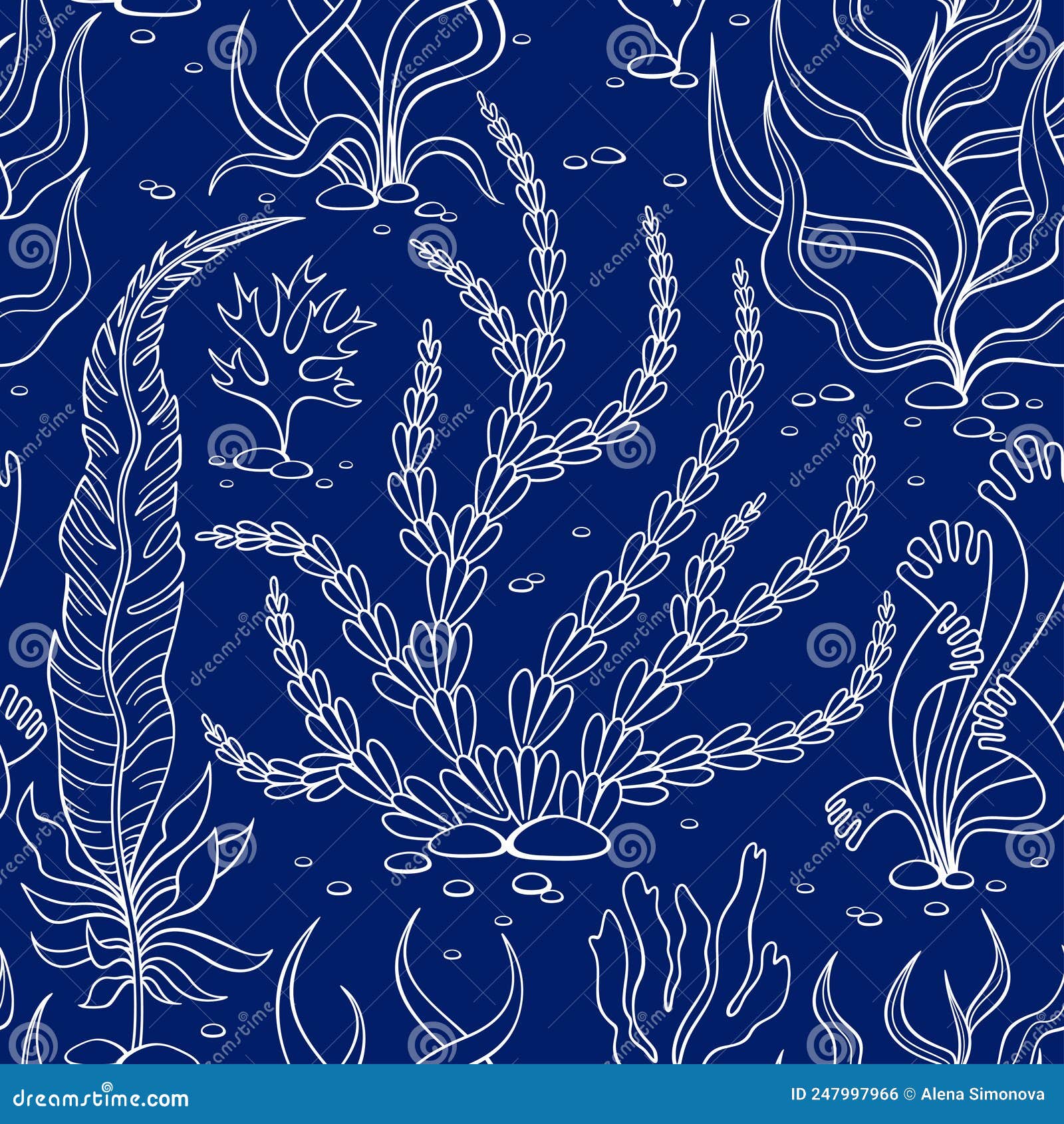 Vector Seamless Pattern Hand Drawn Seabed-7 Stock Vector - Illustration ...