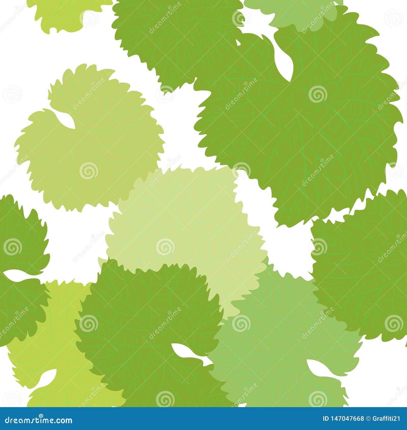Vector Seamless Pattern with Hand Drawn Wine Grape Leaves. Beautiful ...