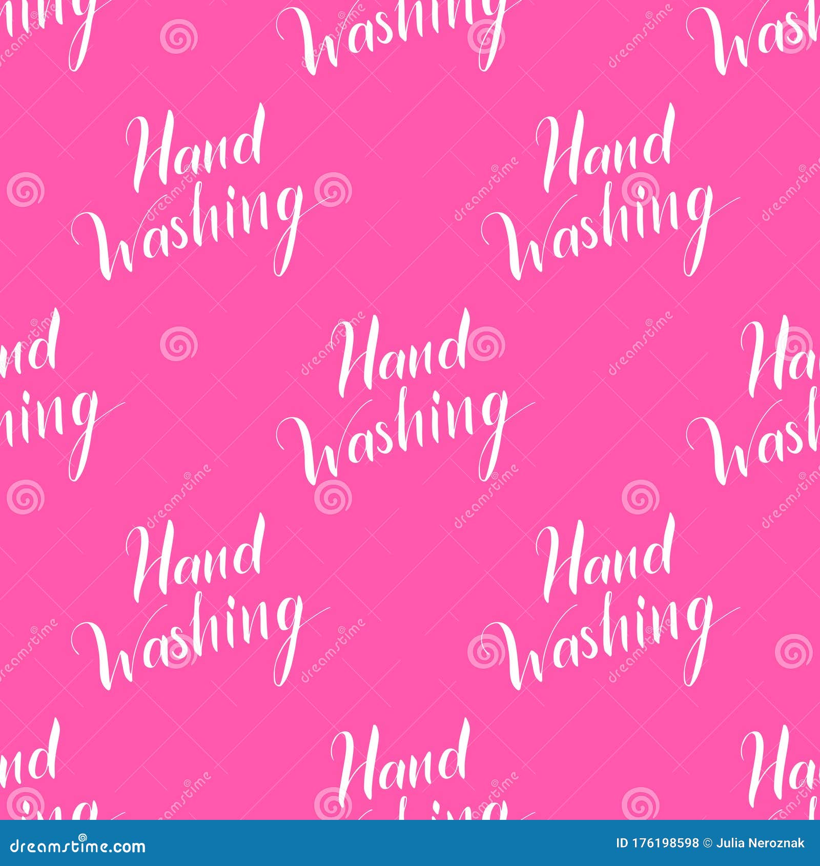 Vector Seamless Pattern with Hand Washing Lettering Text Stock Vector ...