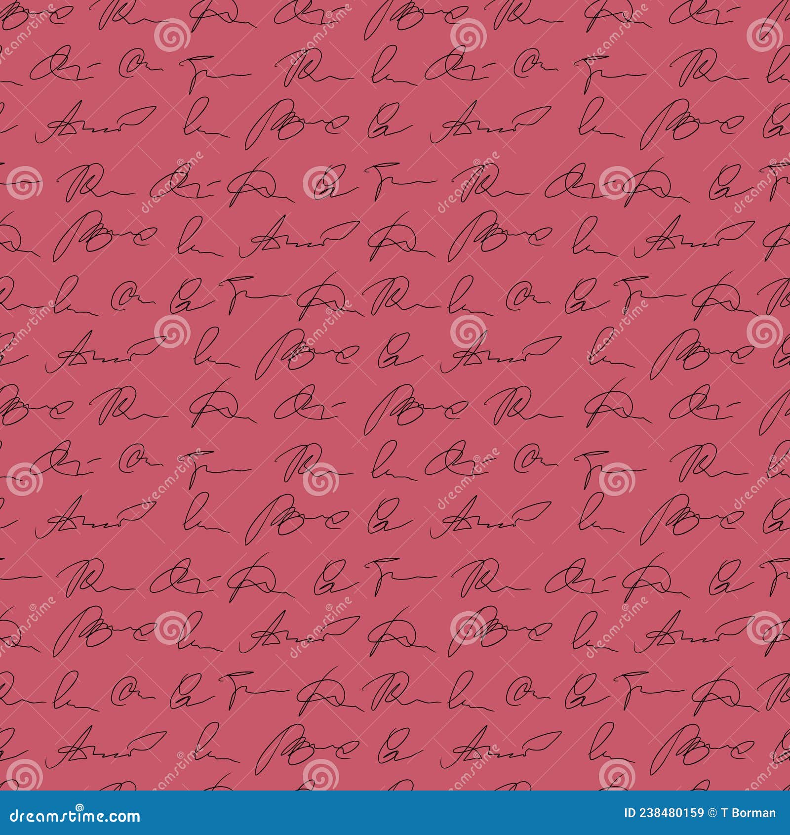Vector Seamless Pattern Handwritten Personal Signatures. Hand Writing ...