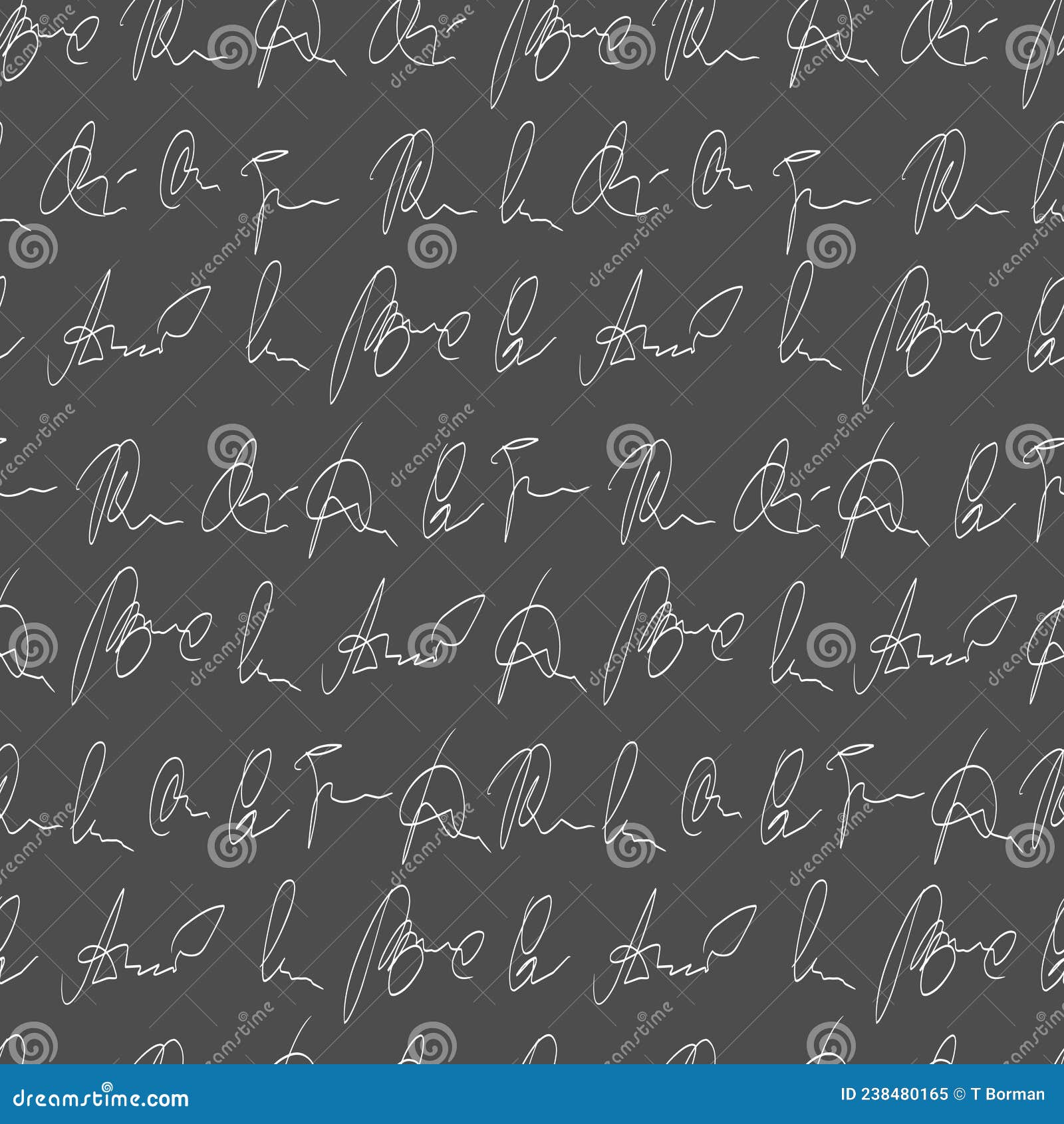 Vector Seamless Pattern Handwritten Personal Signatures. Hand Writing ...