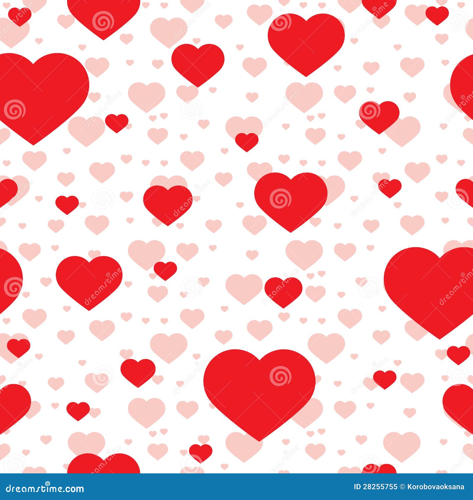 Vector Seamless Pattern of Heart Stock Vector - Illustration of ...