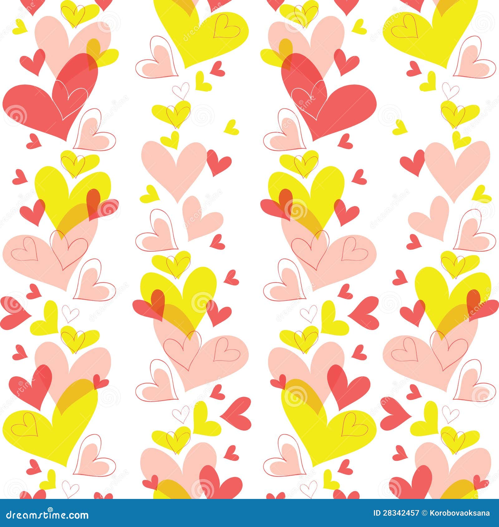 Vector Seamless Pattern of Heart Stock Vector - Illustration of design ...