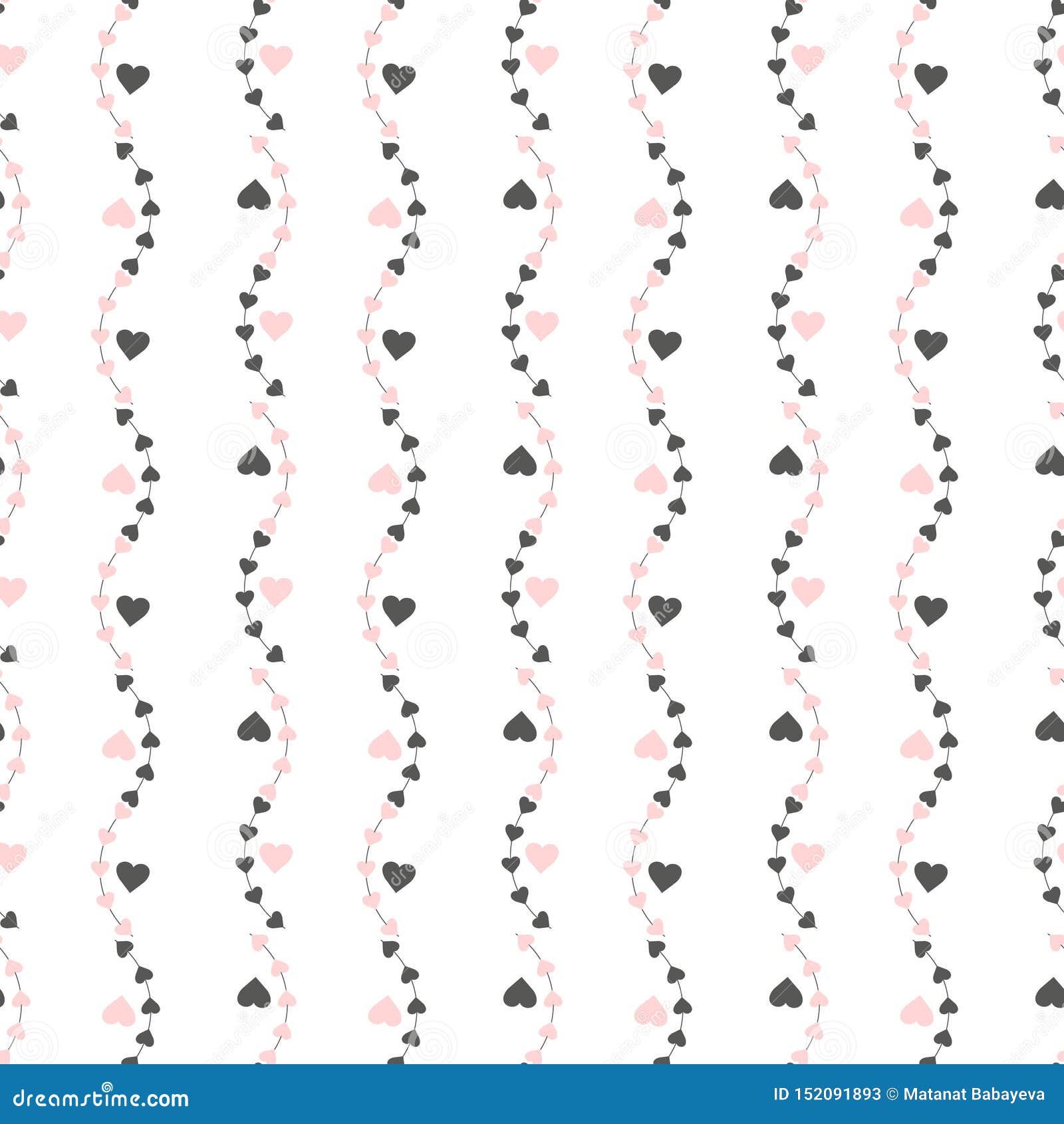 Vector Seamless Pattern with Hearts. Repeating Geometric Tiles with ...
