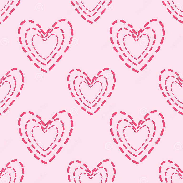Vector Seamless Pattern with Hearts Stock Illustration - Illustration ...