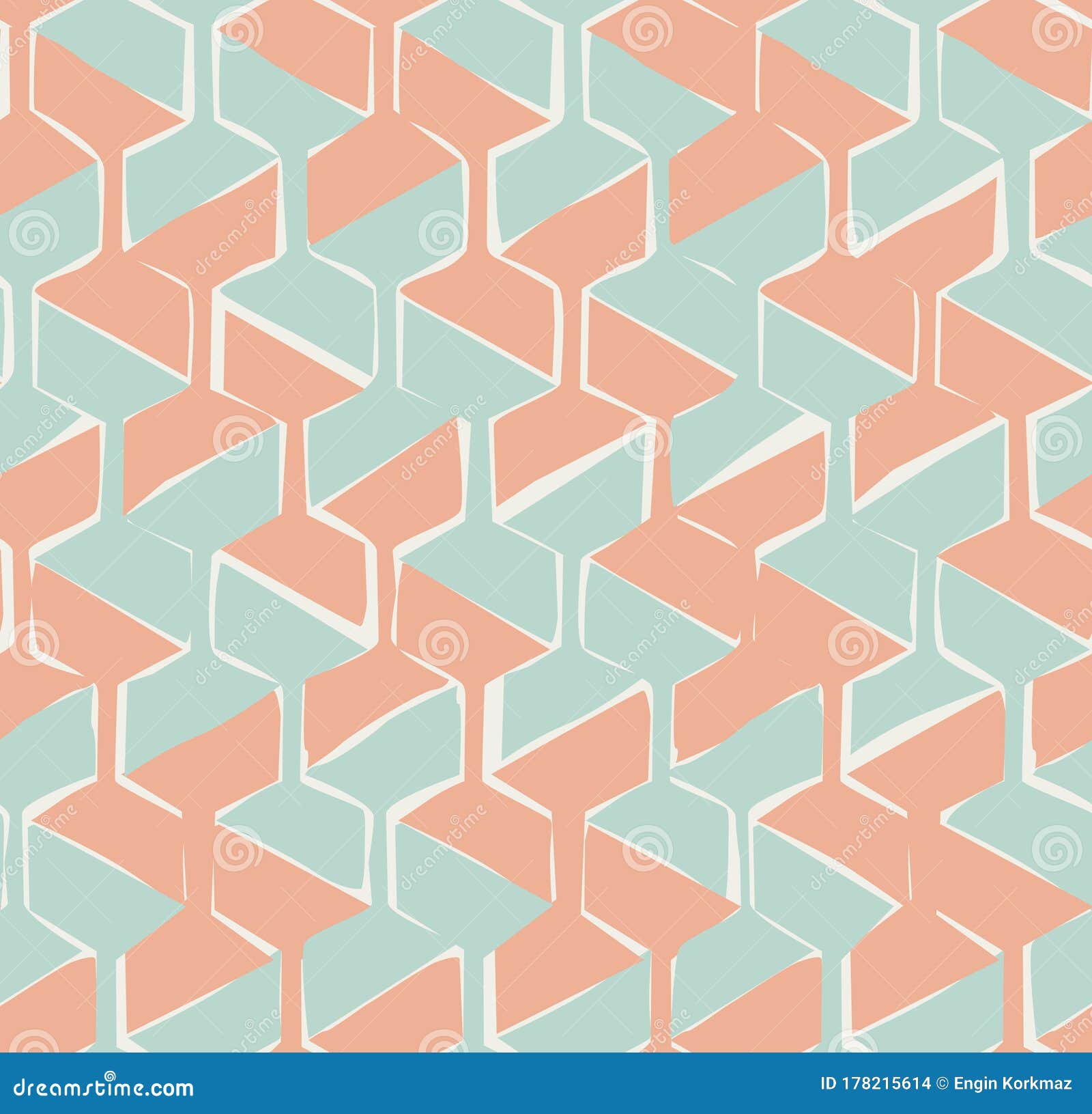 Vector Seamless Pattern with Hexagonal Woven Shapes Stock Vector ...