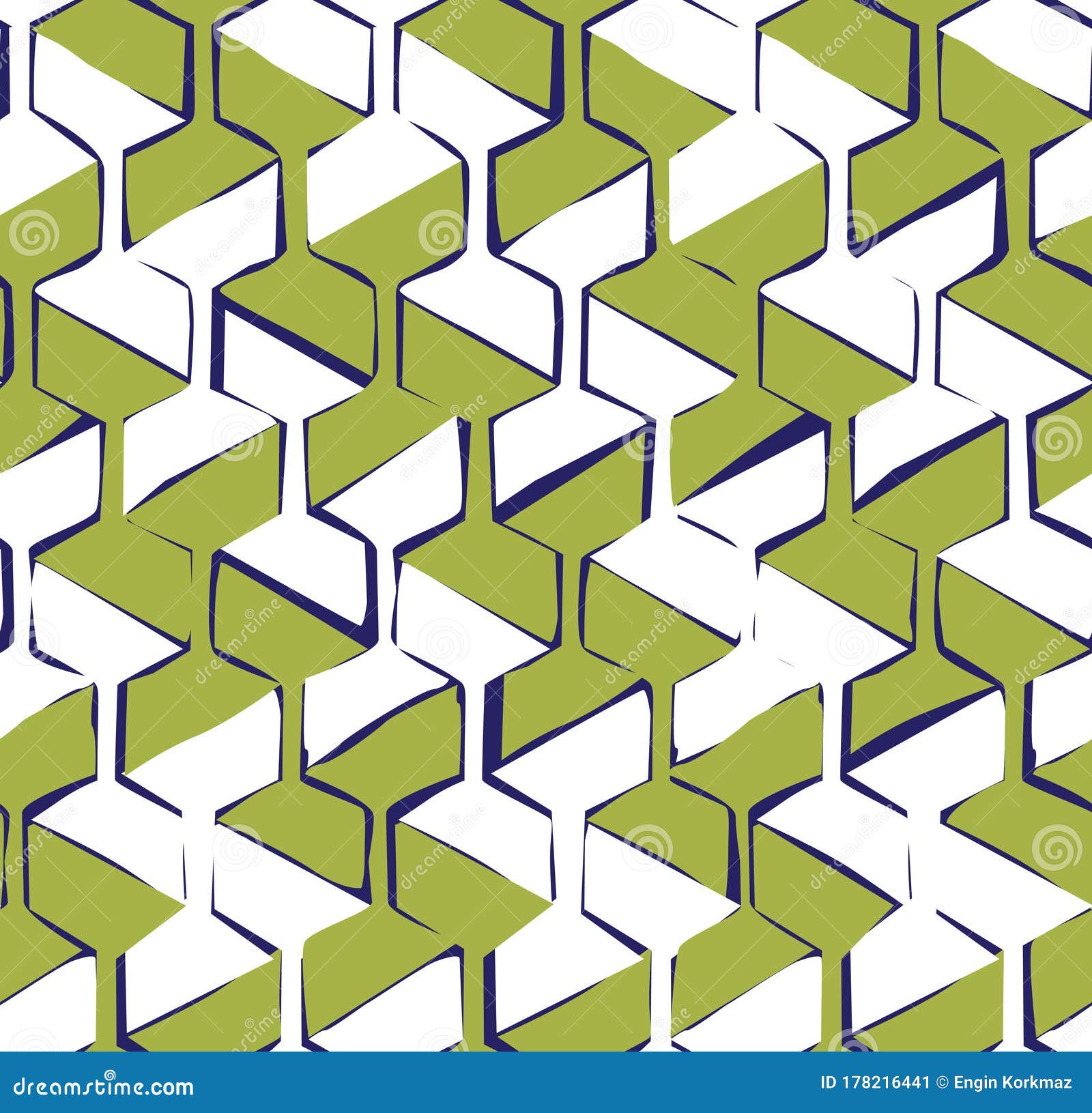 Vector Seamless Pattern with Hexagonal Woven Shapes Stock Vector ...