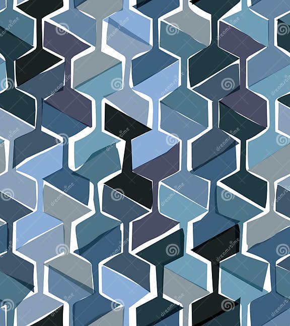 Vector Seamless Pattern with Hexagonal Woven Shapes Stock Vector ...