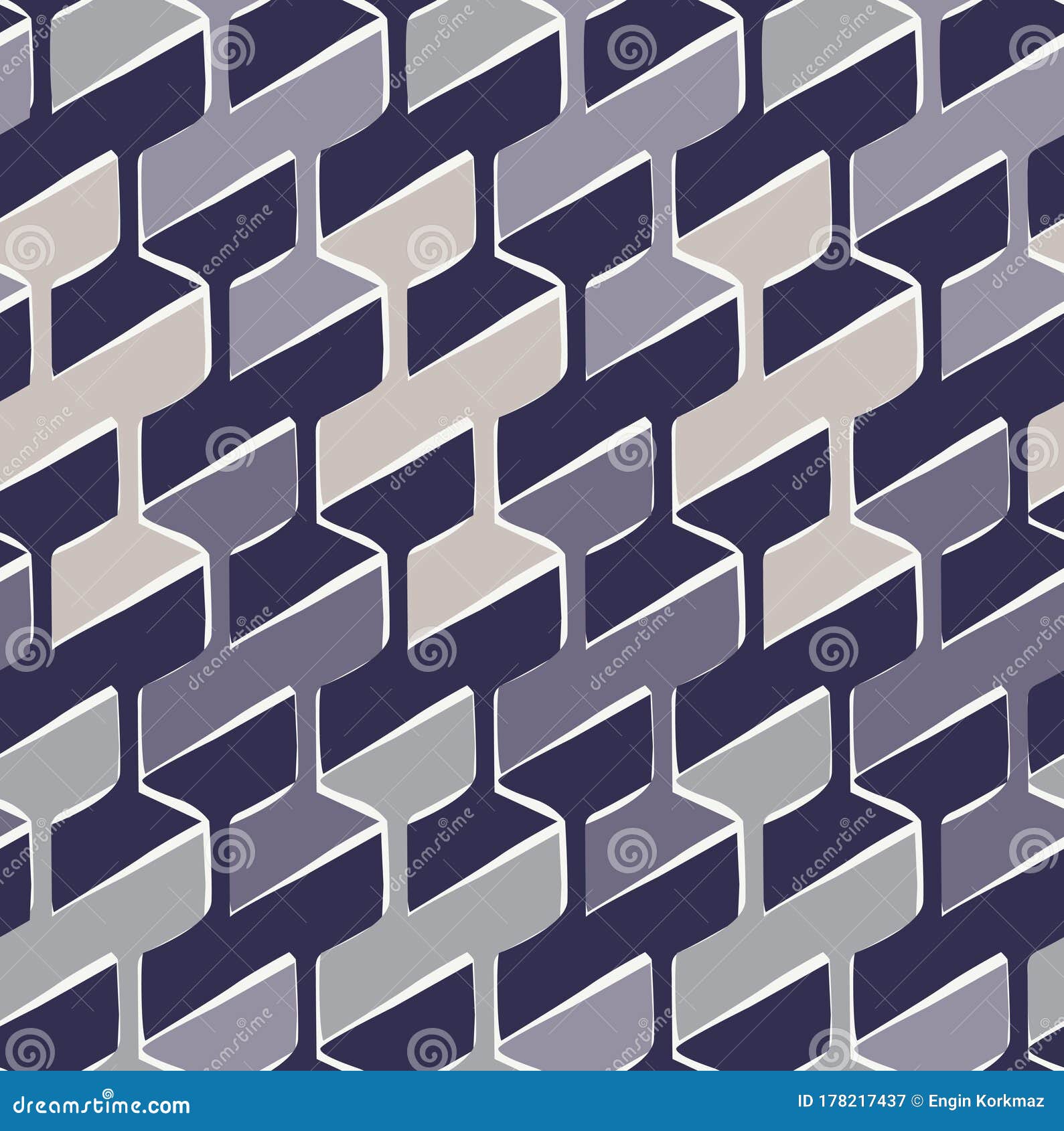 Vector Seamless Pattern with Hexagonal Woven Shapes Stock Vector ...