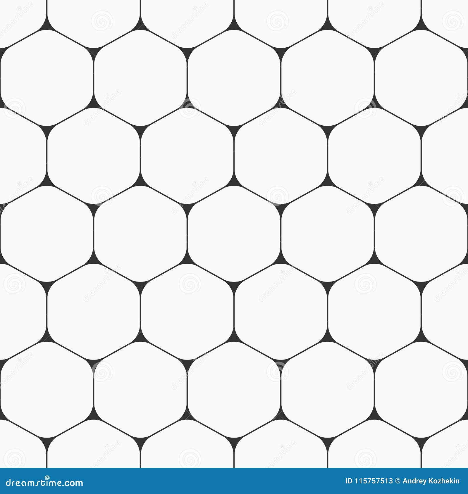 Vector Seamless Pattern of Hexagons with Rounded Corners. Stock Vector ...