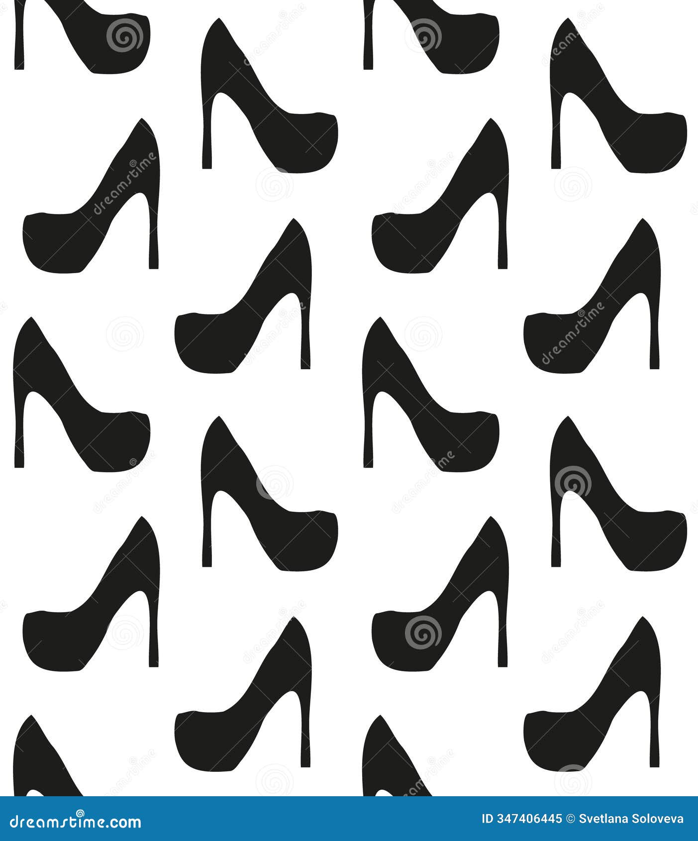 Vector Seamless Pattern of High Heel Shoe Stock Image - Image of high ...