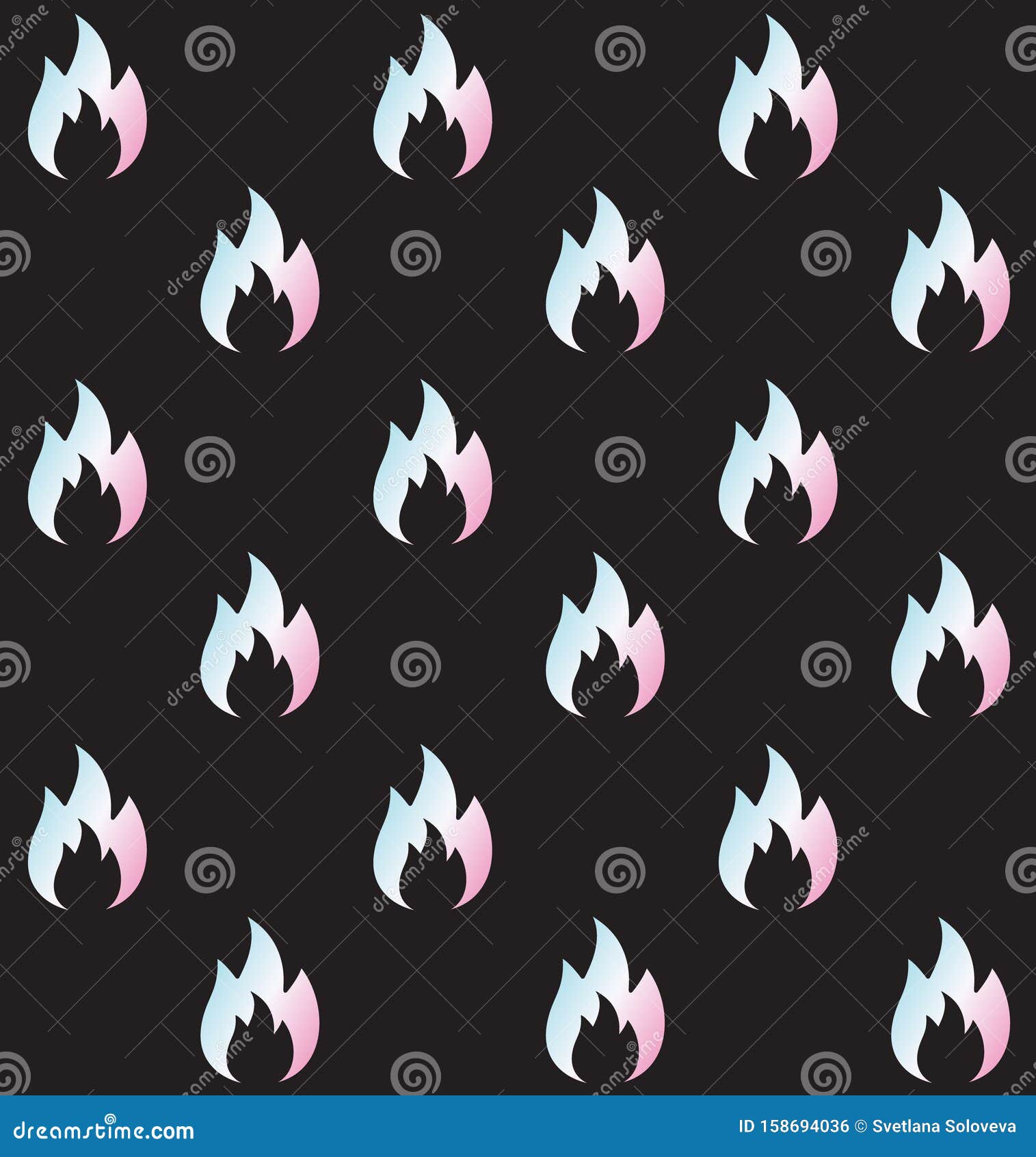 Vector Seamless Pattern of Holographic Fire Sign Stock Vector ...