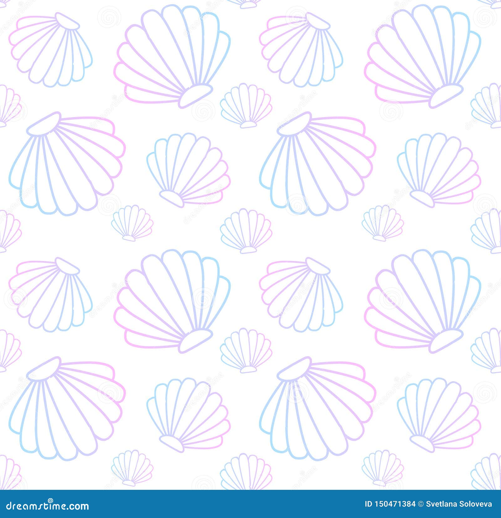 Vector Seamless Pattern of Holographic Shell Stock Vector ...