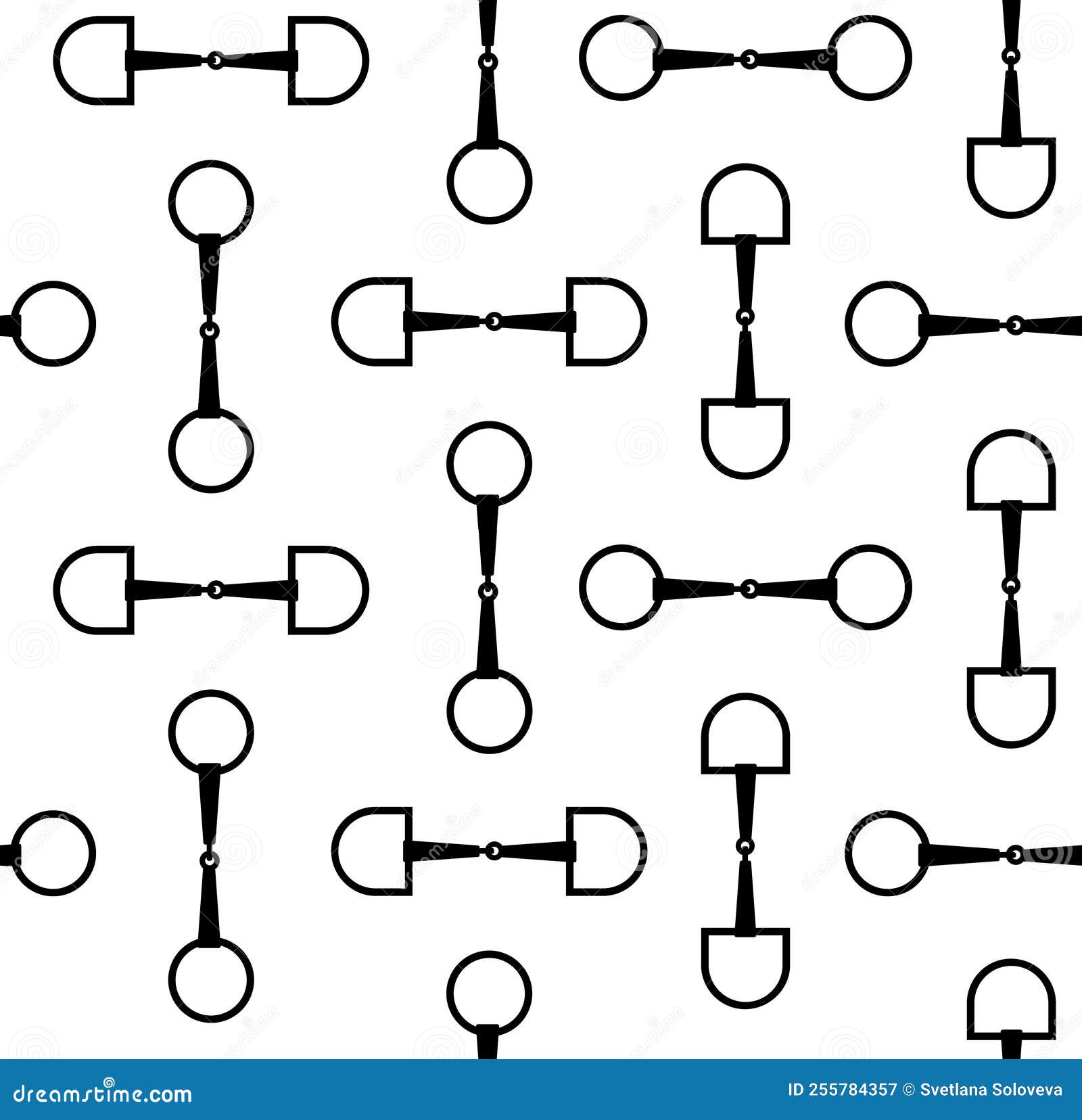 Vector Seamless Pattern of Horse Equestrian Bit Stock Vector ...