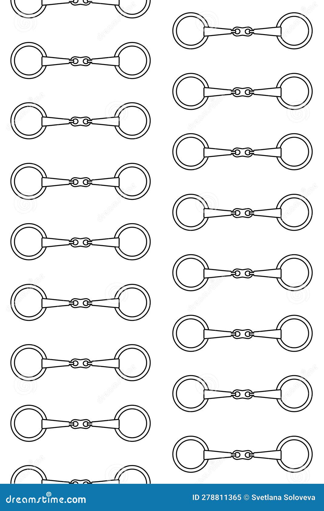 Vector Seamless Pattern of Horse Equestrian Bit Stock Vector ...
