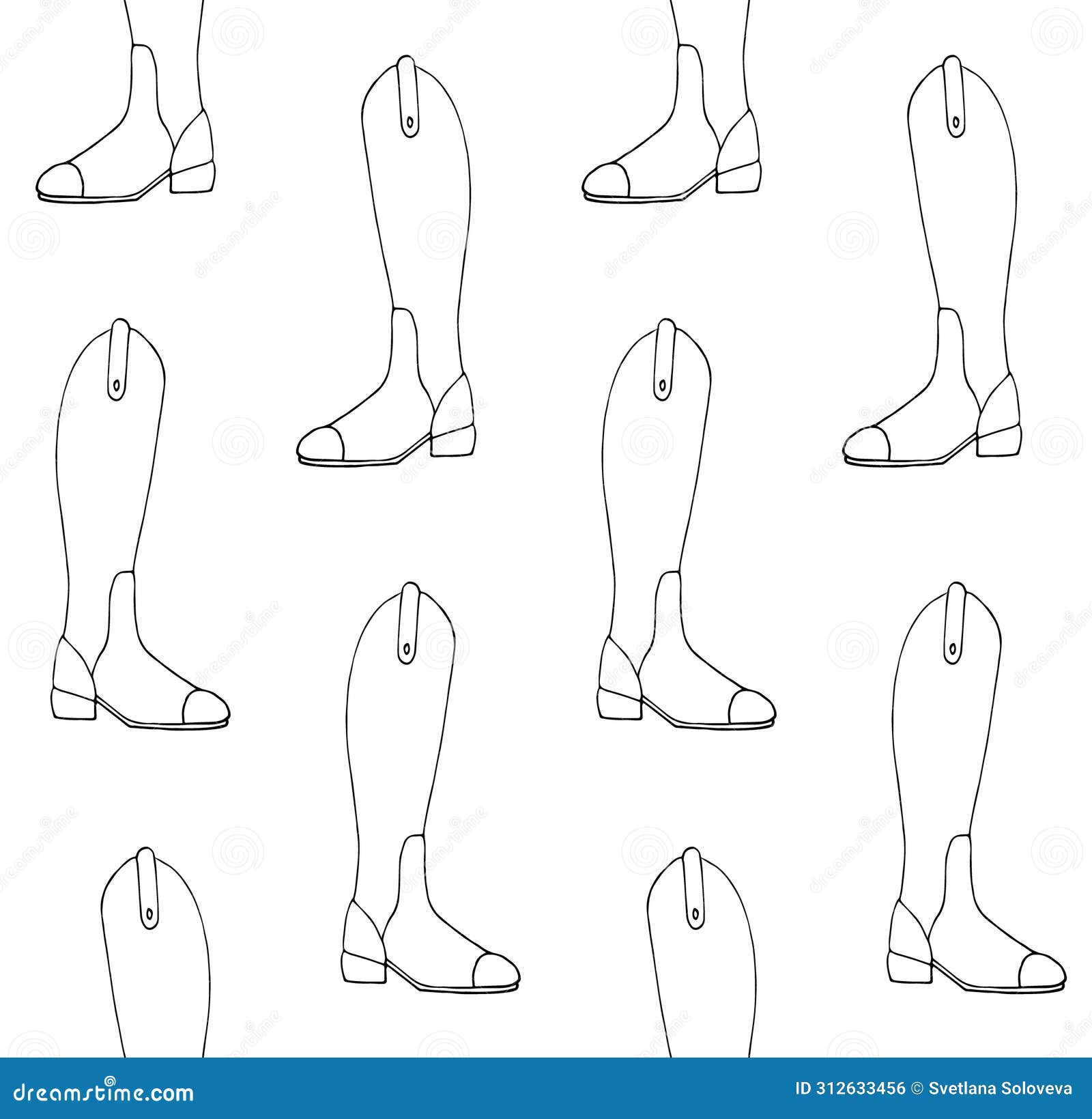 Vector Seamless Pattern of Horse Riding Boot Stock Vector ...