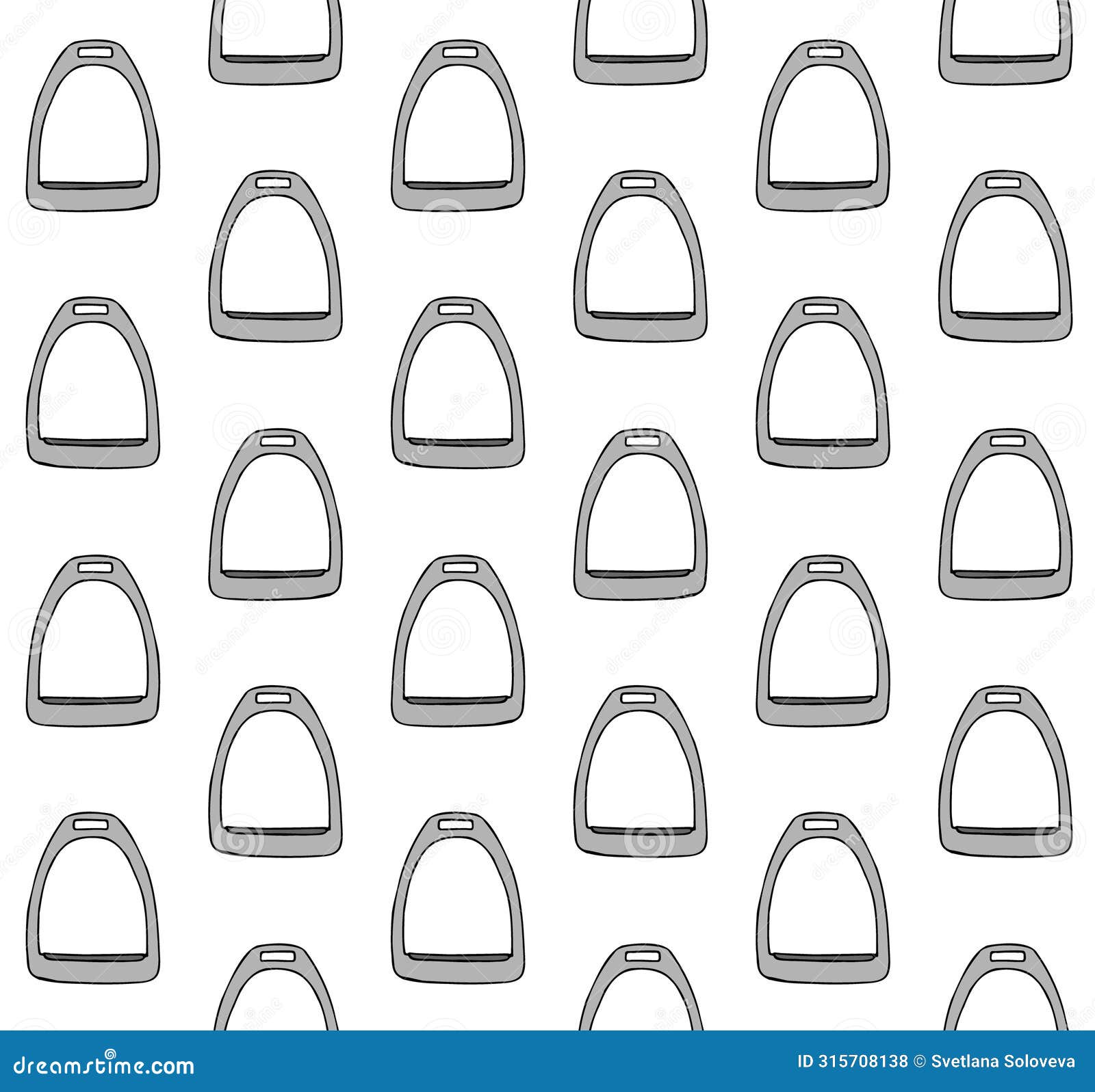 Vector Seamless Pattern of Horse Riding Stirrup Stock Illustration ...