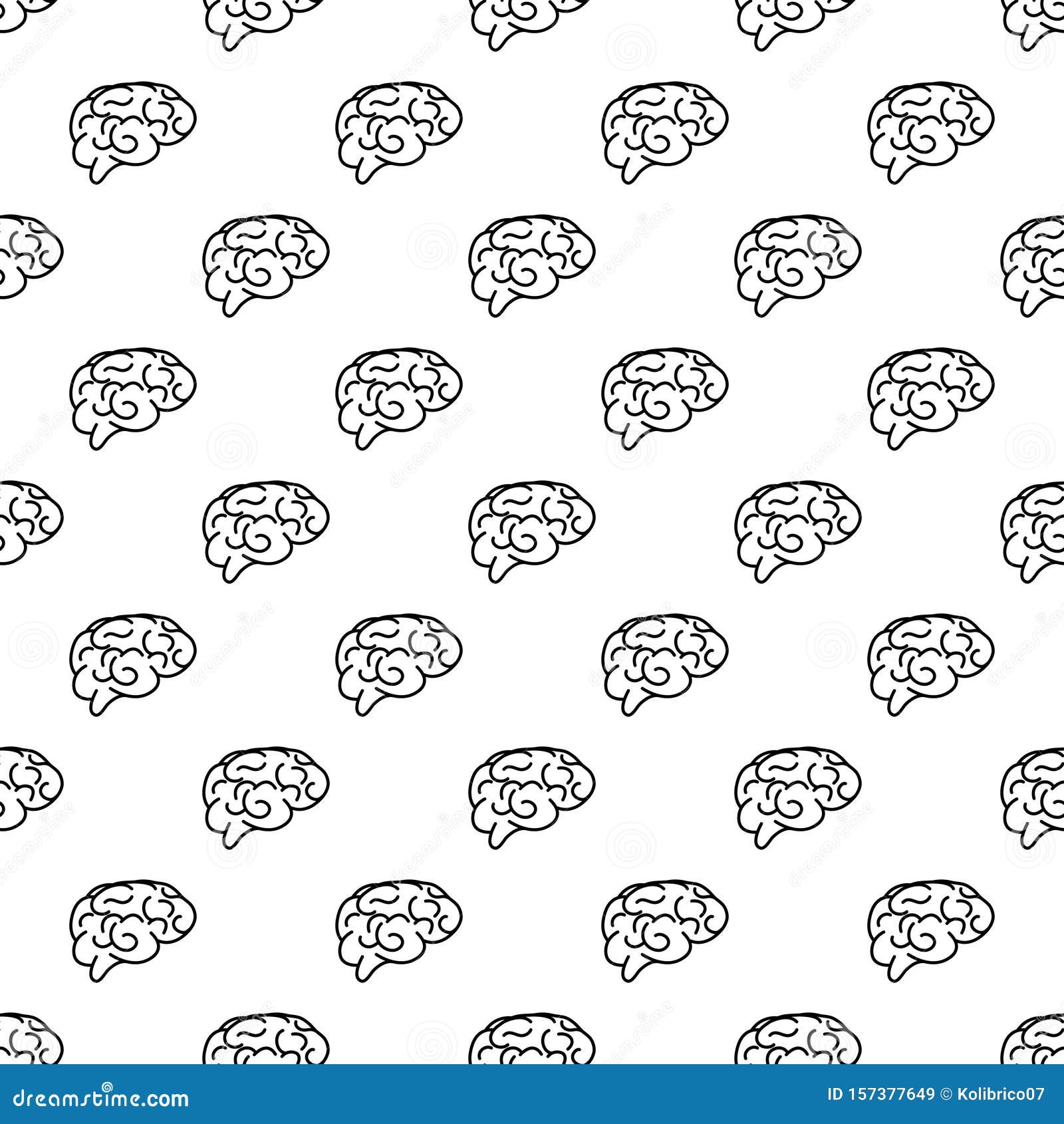 Vector Seamless Pattern of Human Brain. Vector Human Brain Symbo Stock ...