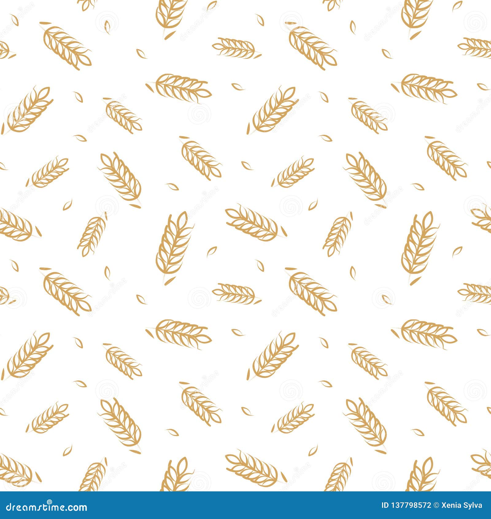 Vector Seamless Pattern Illustration Ears of Wheat. Stock Vector ...