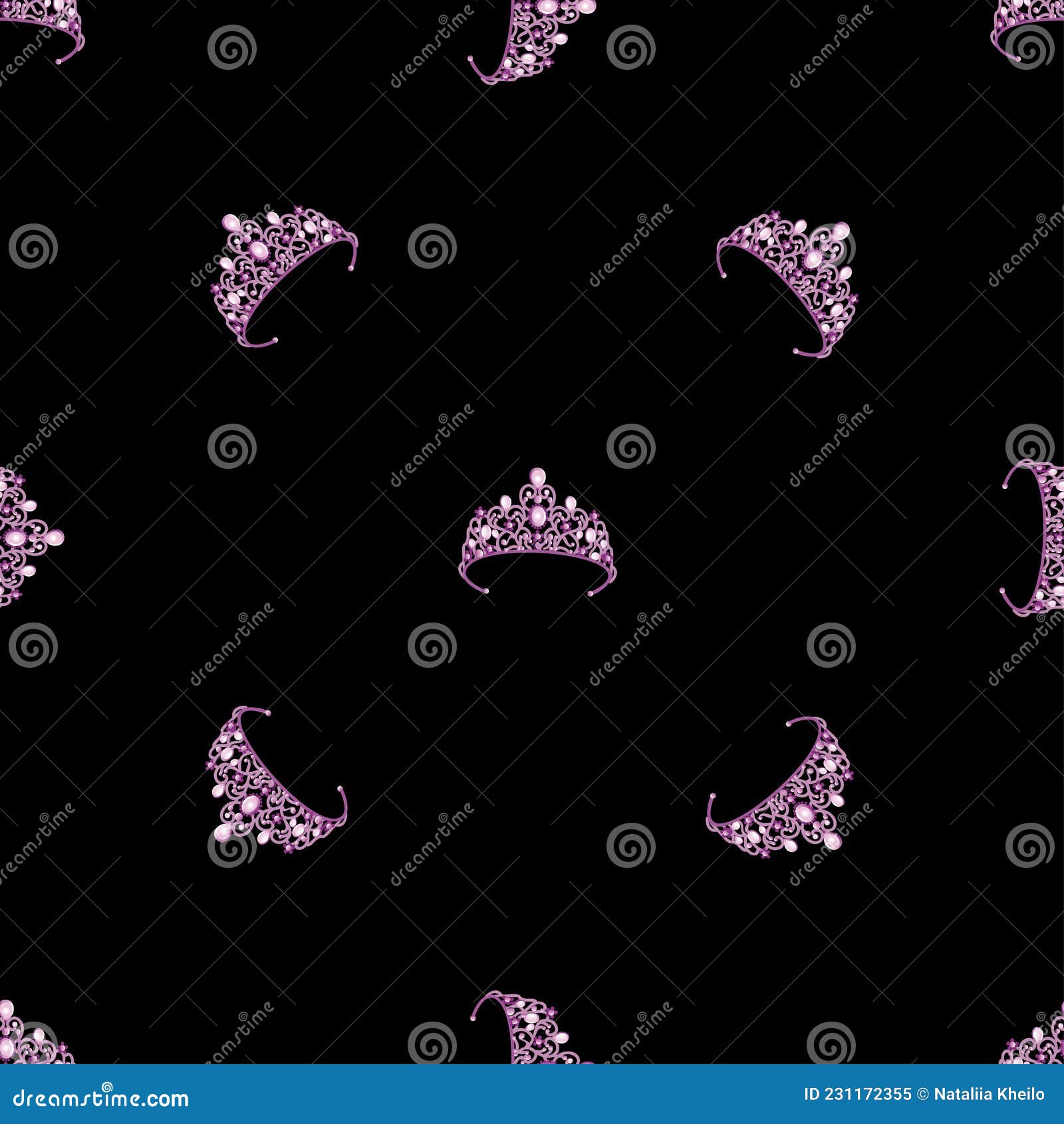 Web Pink Tiara Vector On Background. Princess Crown, Retro Tiara Logo ...
