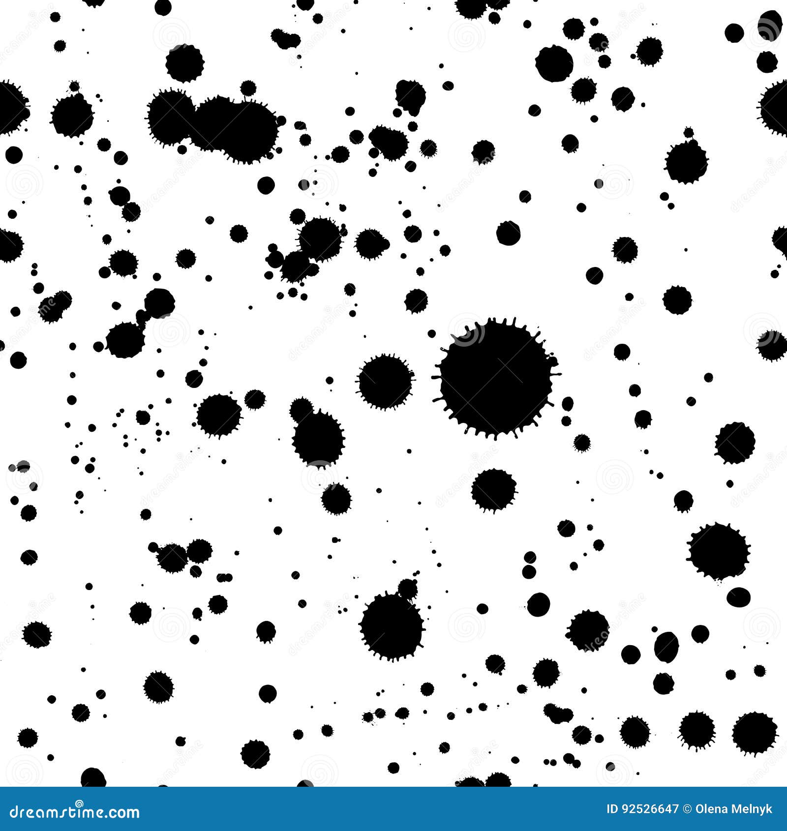 Vector Seamless Pattern with Ink Blobs and Drips. Stock Vector ...