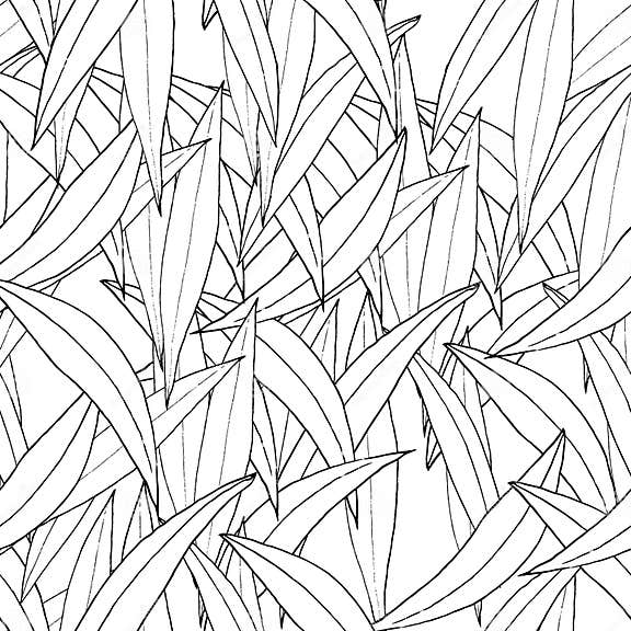 Oleander Leaves Ink Pattern Stock Vector - Illustration of font ...