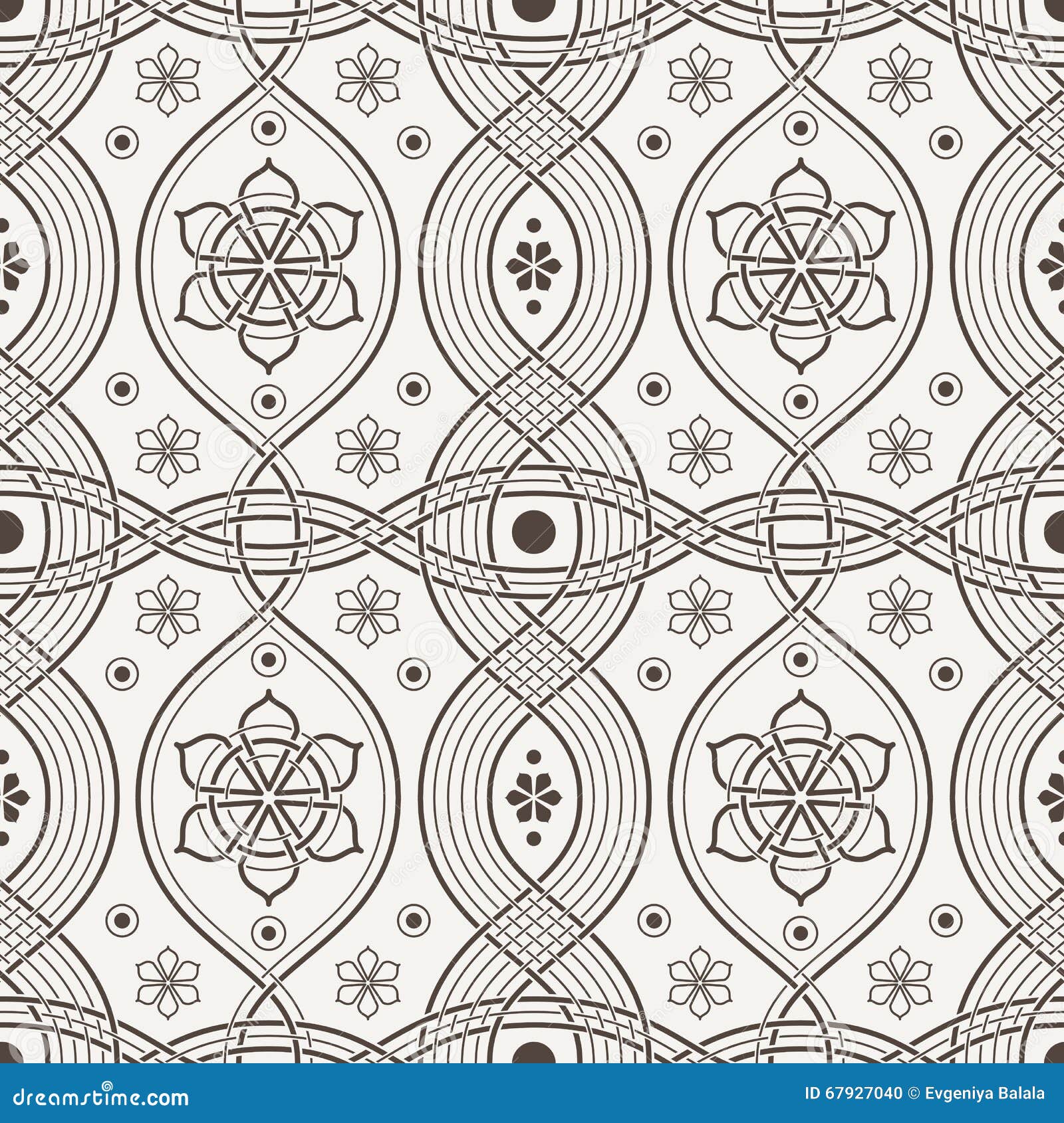 Vector Seamless Pattern of Interwoven Lines Stock Vector - Illustration ...