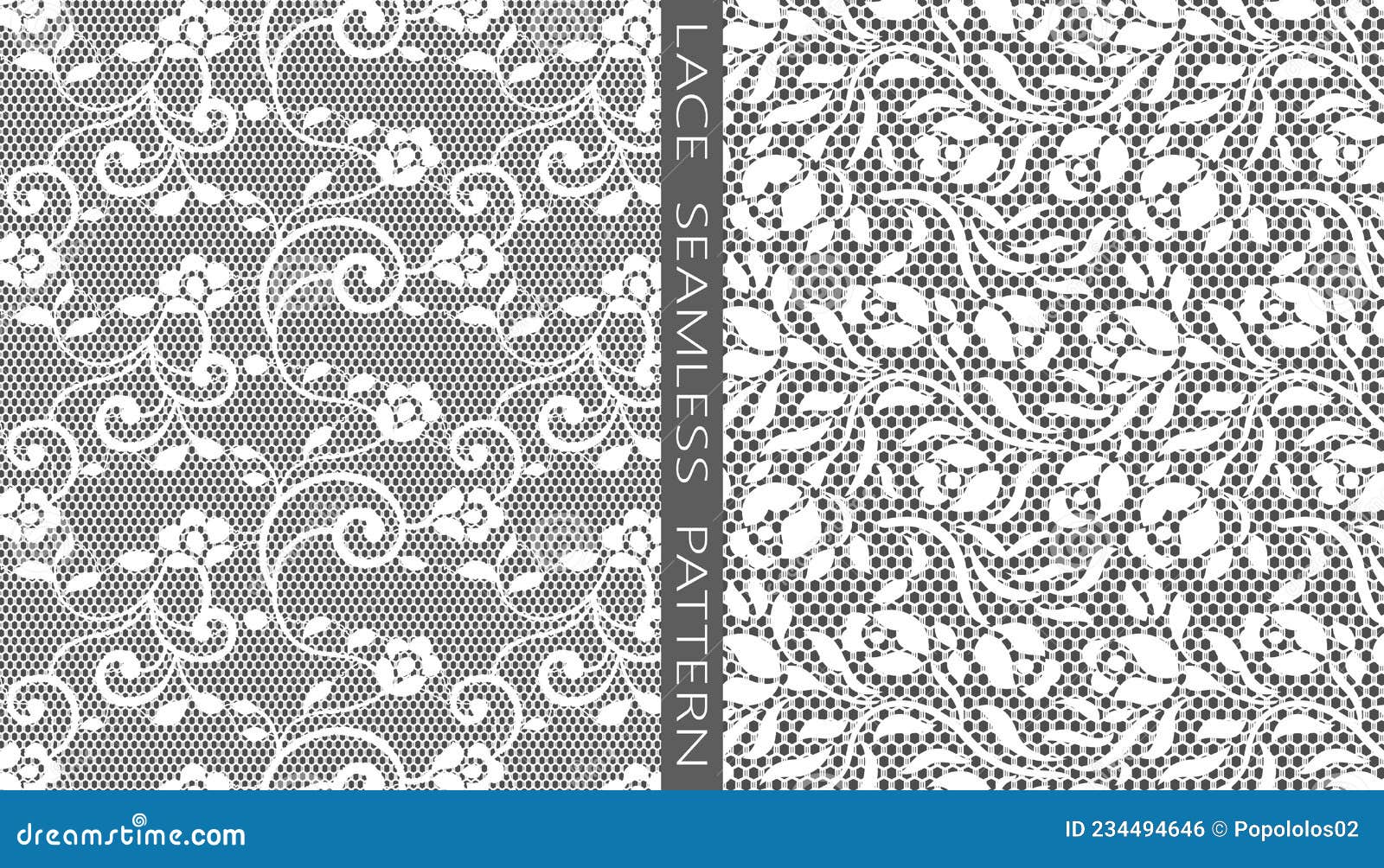 Vector Seamless Pattern. Jacquard Mesh Lace Fabric. Stock Vector ...